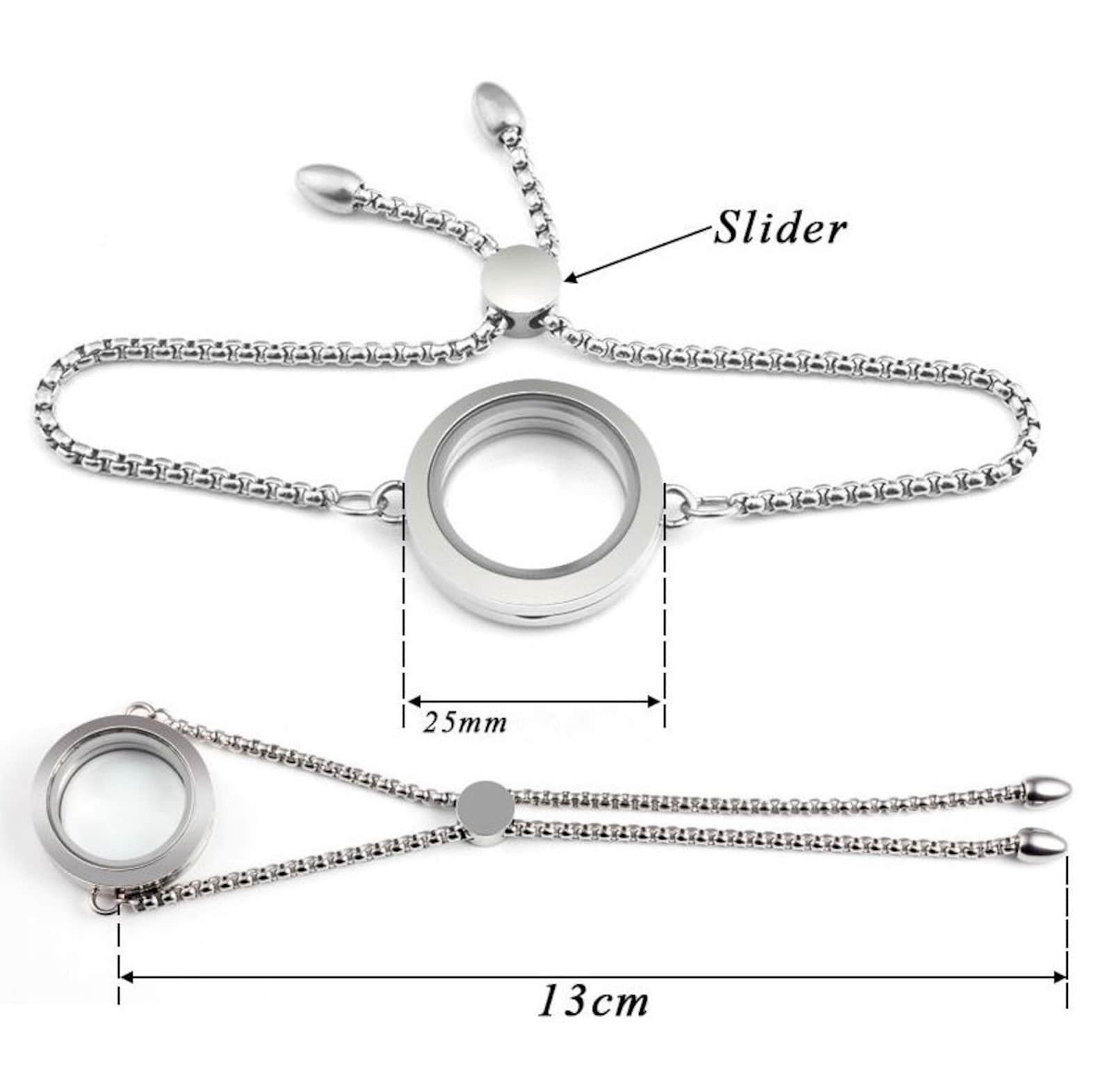 25mm Gold Stainless Steel Magnetic Twist Closure Charm Locket Bracelet ...