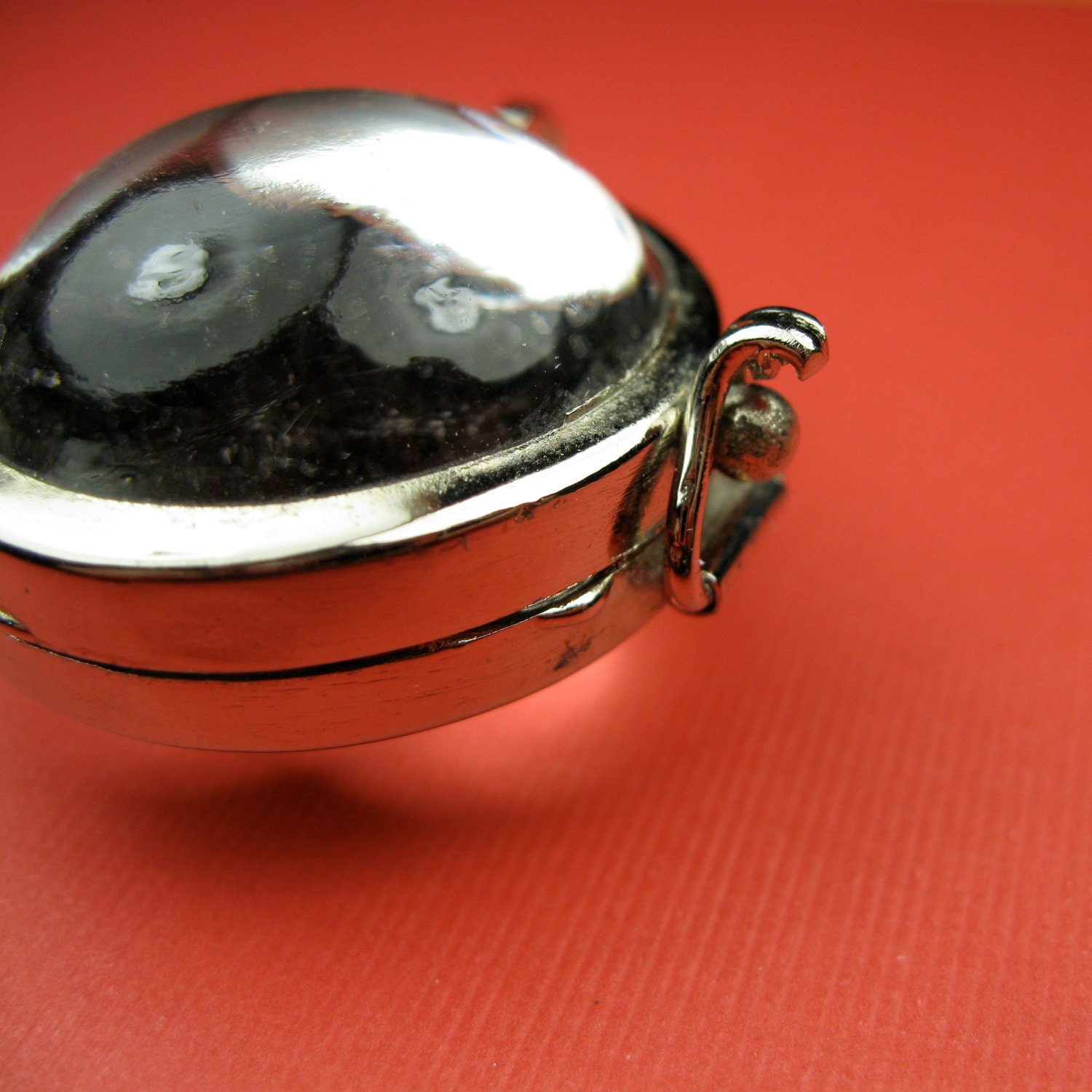 Large Glass Locket Round Bubble Hinge Picture Silver Pendant - Etsy