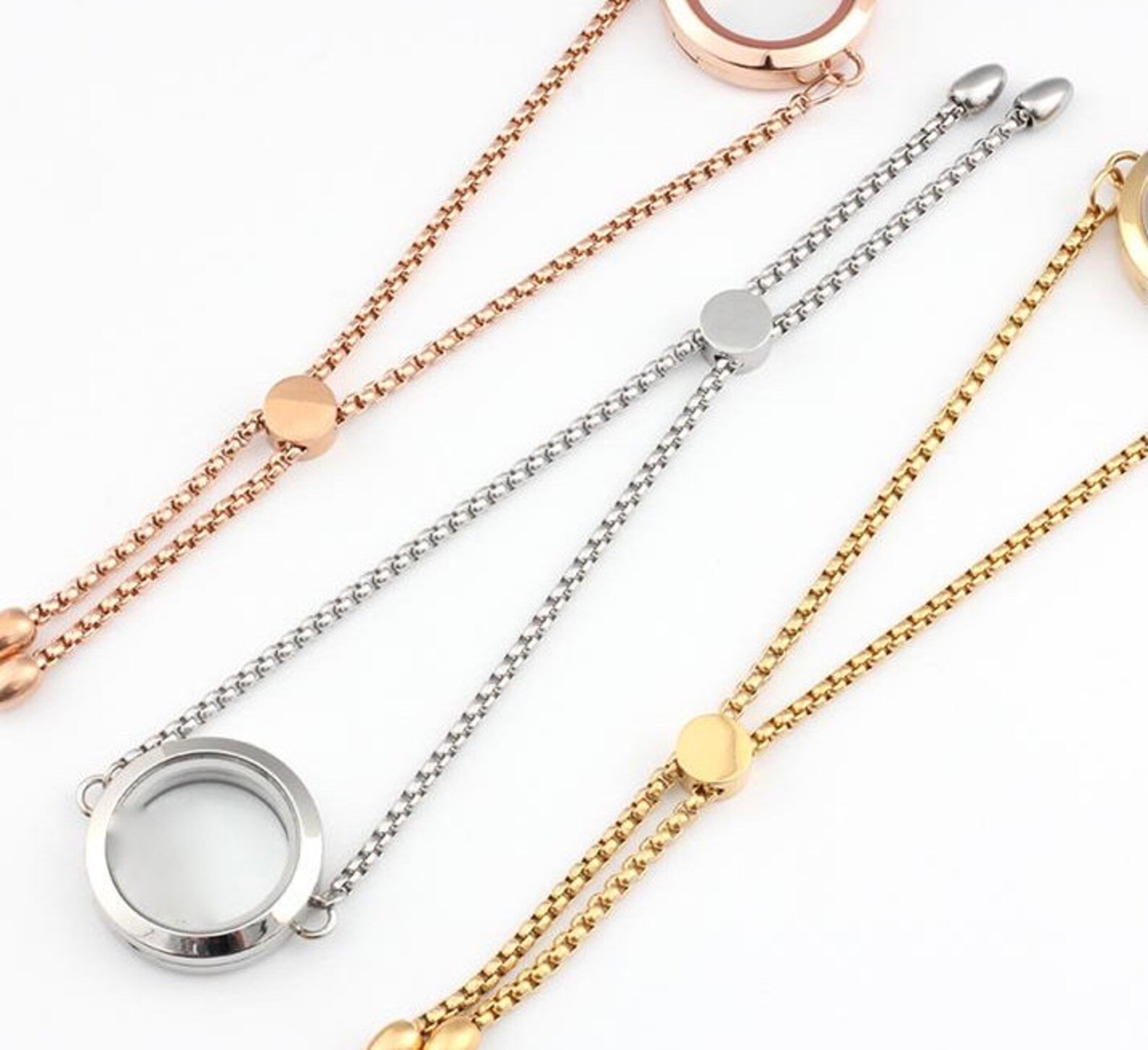 25mm Gold Stainless Steel Magnetic Twist Closure Charm Locket Bracelet ...