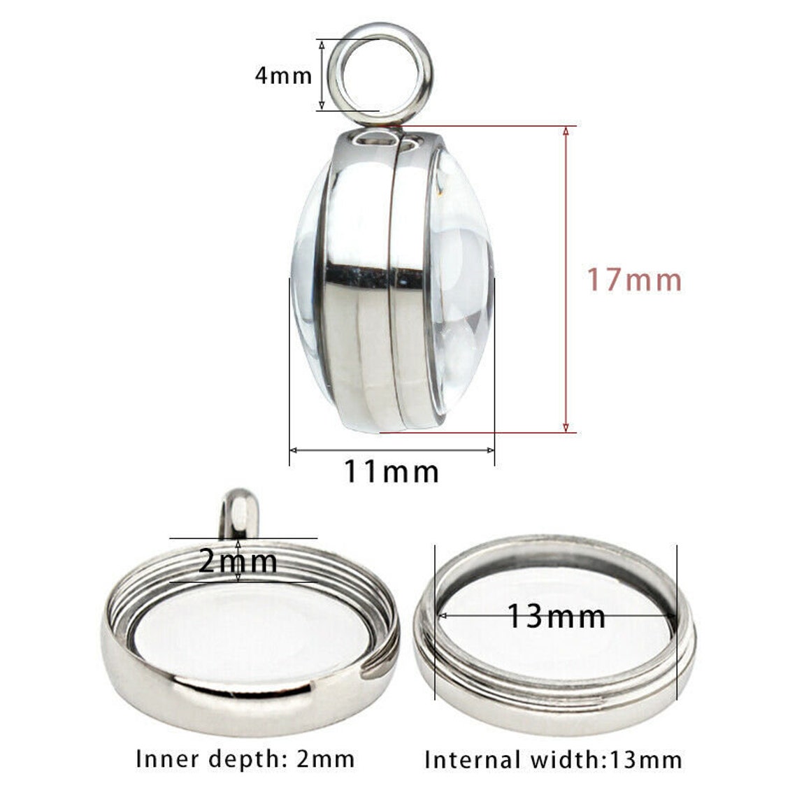 Curved Glass Living Memory Locket Floating Locket Necklace - Etsy