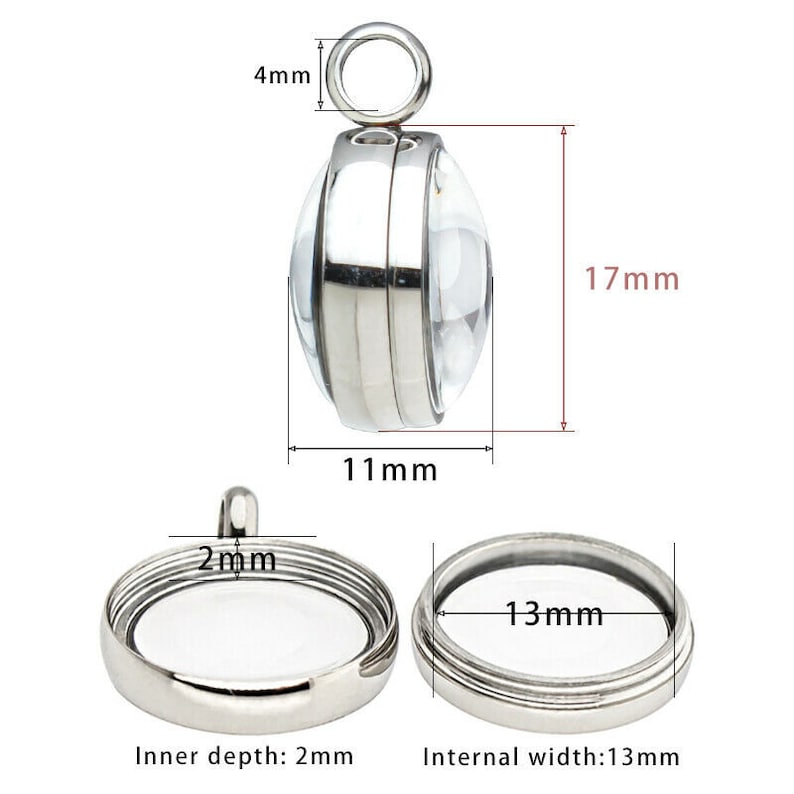 Curved Glass Living Memory Locket Floating Locket Necklace - Etsy