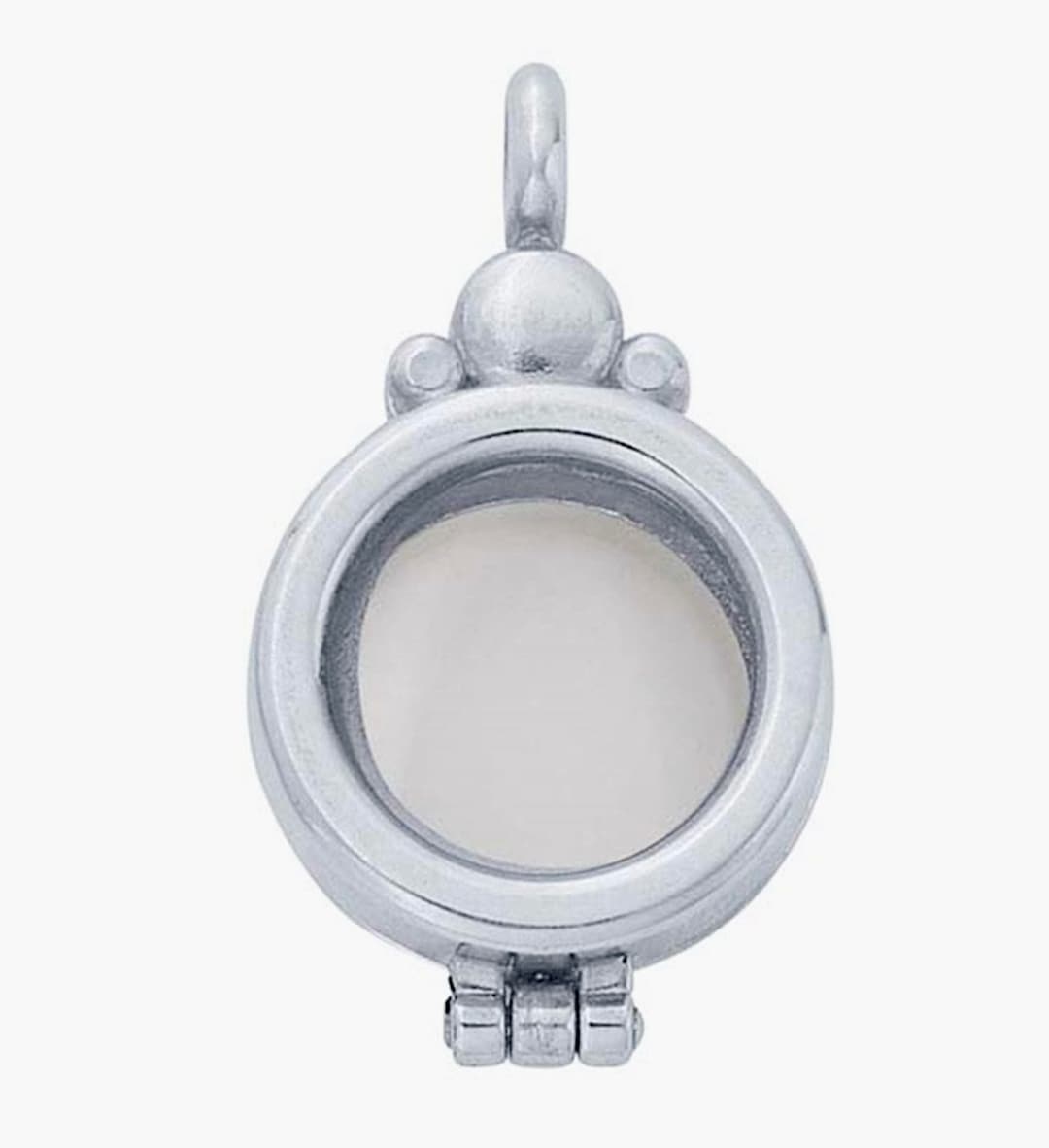 Locket Sterling Silver Petite Round Floating Glass Locket - Etsy
