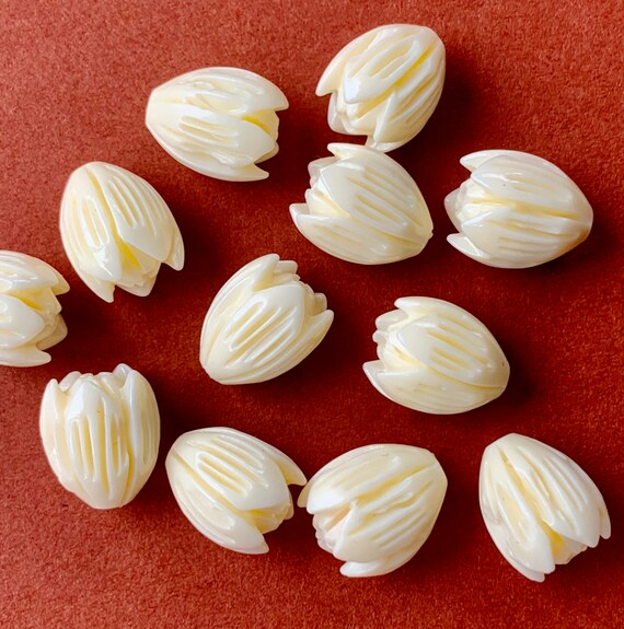 10 Piece Faux Hand Carved Ivory Vintage Remake Bell Flower - Etsy
