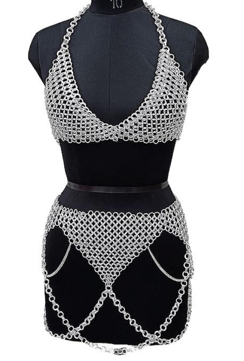 Handmade Aluminum Chainmail Bikini Set for Cosplay and Fantasy Wear ...