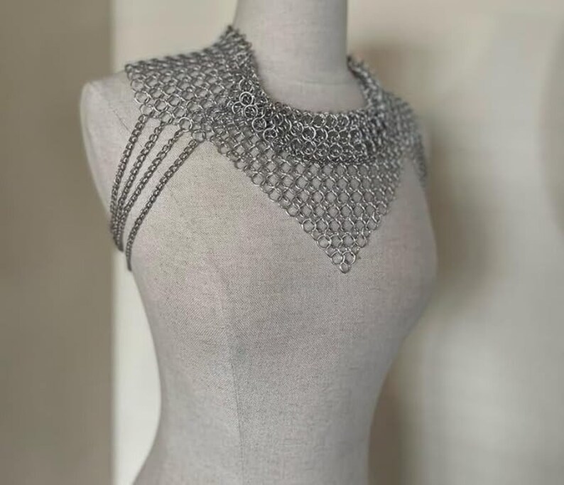 Medieval Fancy Aluminum Halter Chainmail Top for Women's Fashion Wear ...