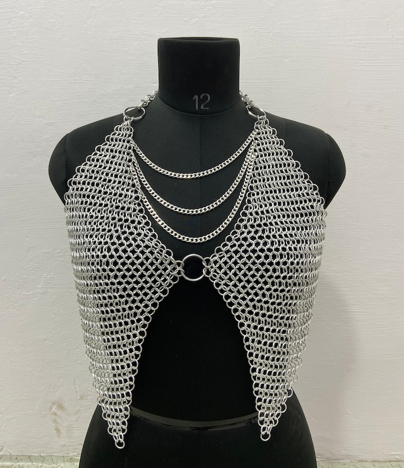 Medieval Fantasy Chainmail Crop Halter Top for Women Body Stylish Bra ...