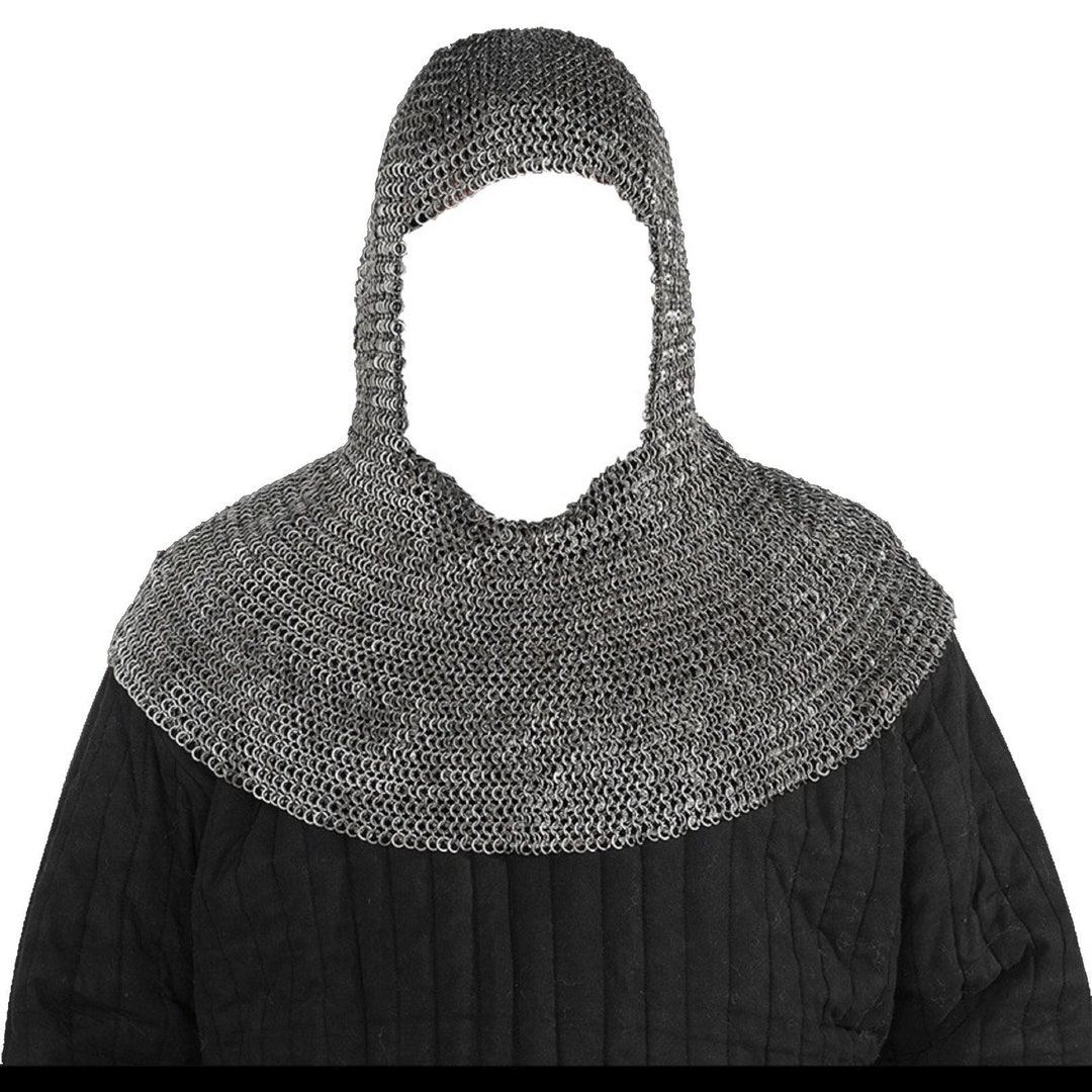 Medieval Chain Mail Coif ,flat Riveted With Flat Washer ,6mm 18 Gauge ...