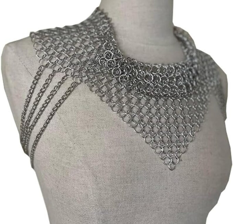 Medieval Fancy Aluminum Halter Chainmail Top for Women's Fashion Wear ...