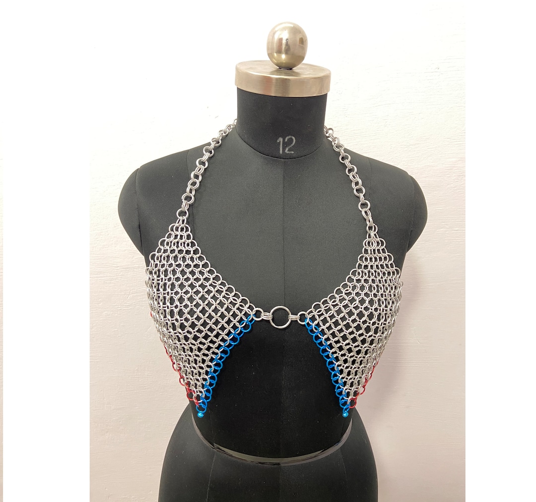 Medieval Fantasy Chainmail Crop Halter Top for Women Body Stylish Bra ...