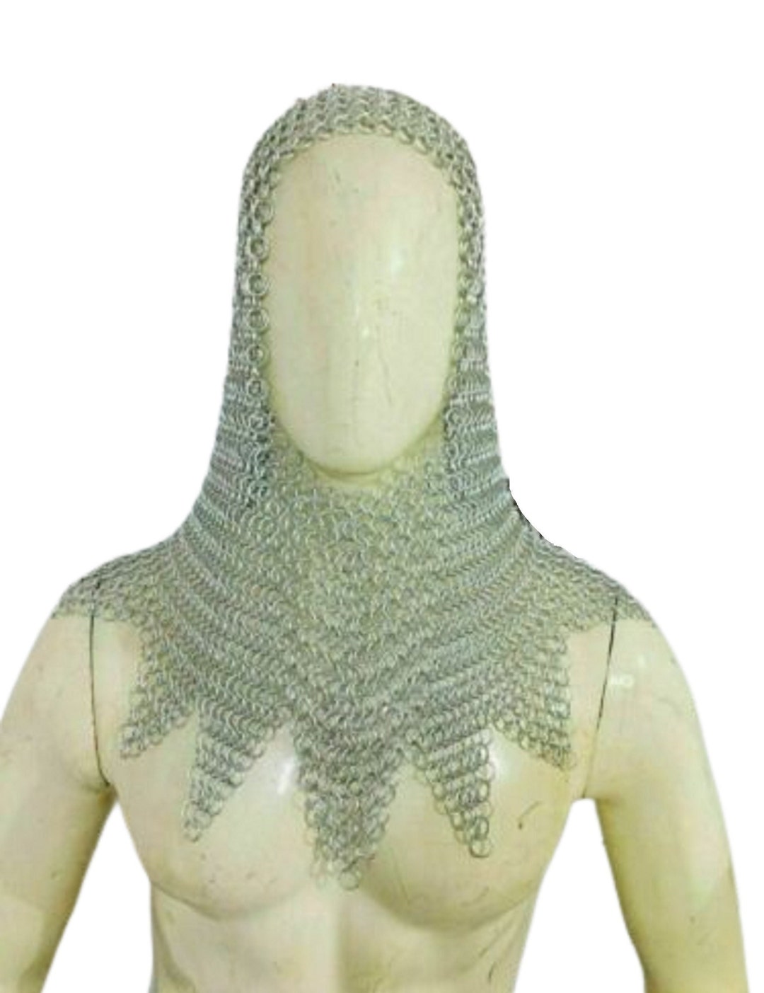 Medieval Aluminum Butted Chainmail Hood / Coif With Zig Zag Design at ...