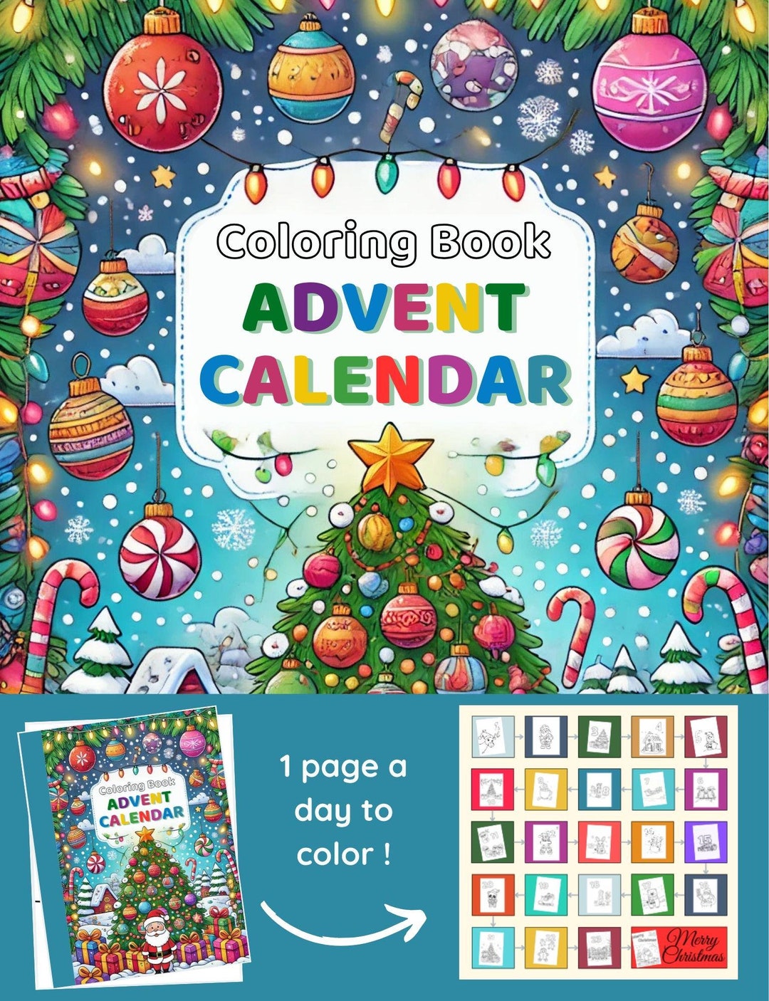 Livre de coloriage pour le calendrier de l'Avent ! - Etsy France