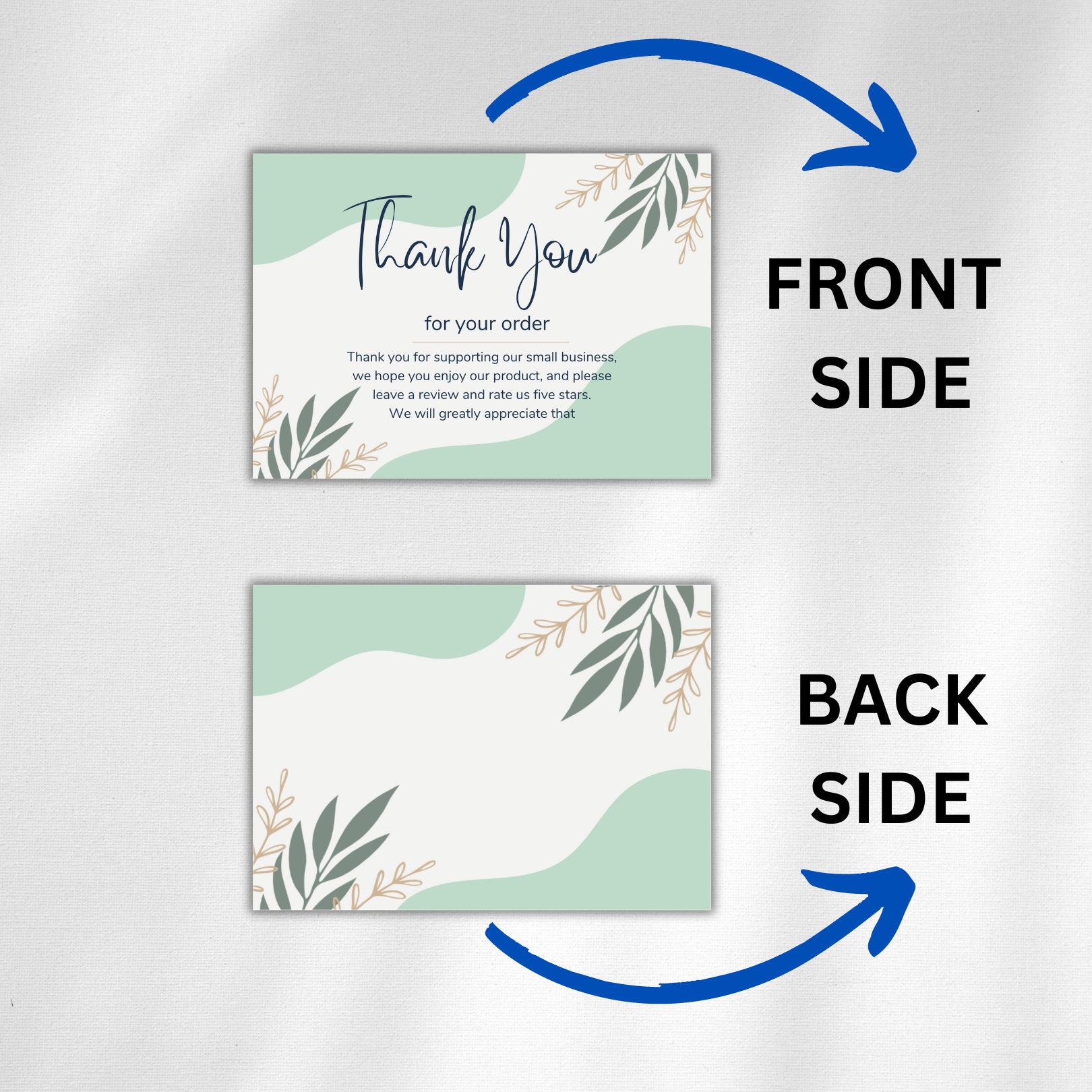 EDITABLE Thank You Cards Template Design Thanks Card Digital Canva ...