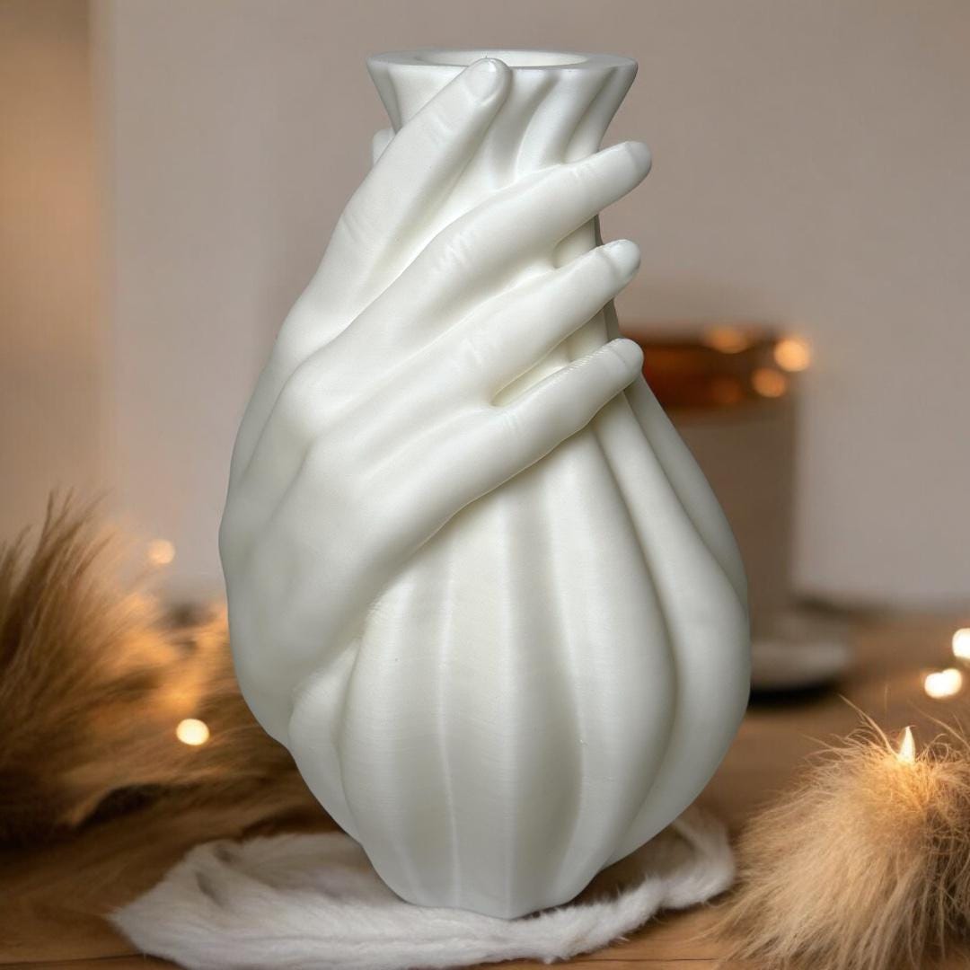 3D Printed Sculptural Hand Vase: Unique Home Decor Planter - Etsy