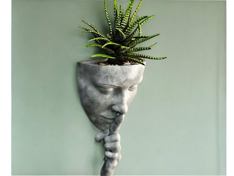 Silent Face Wall Planter: Modern Minimalist Vase, Home Decor - Etsy