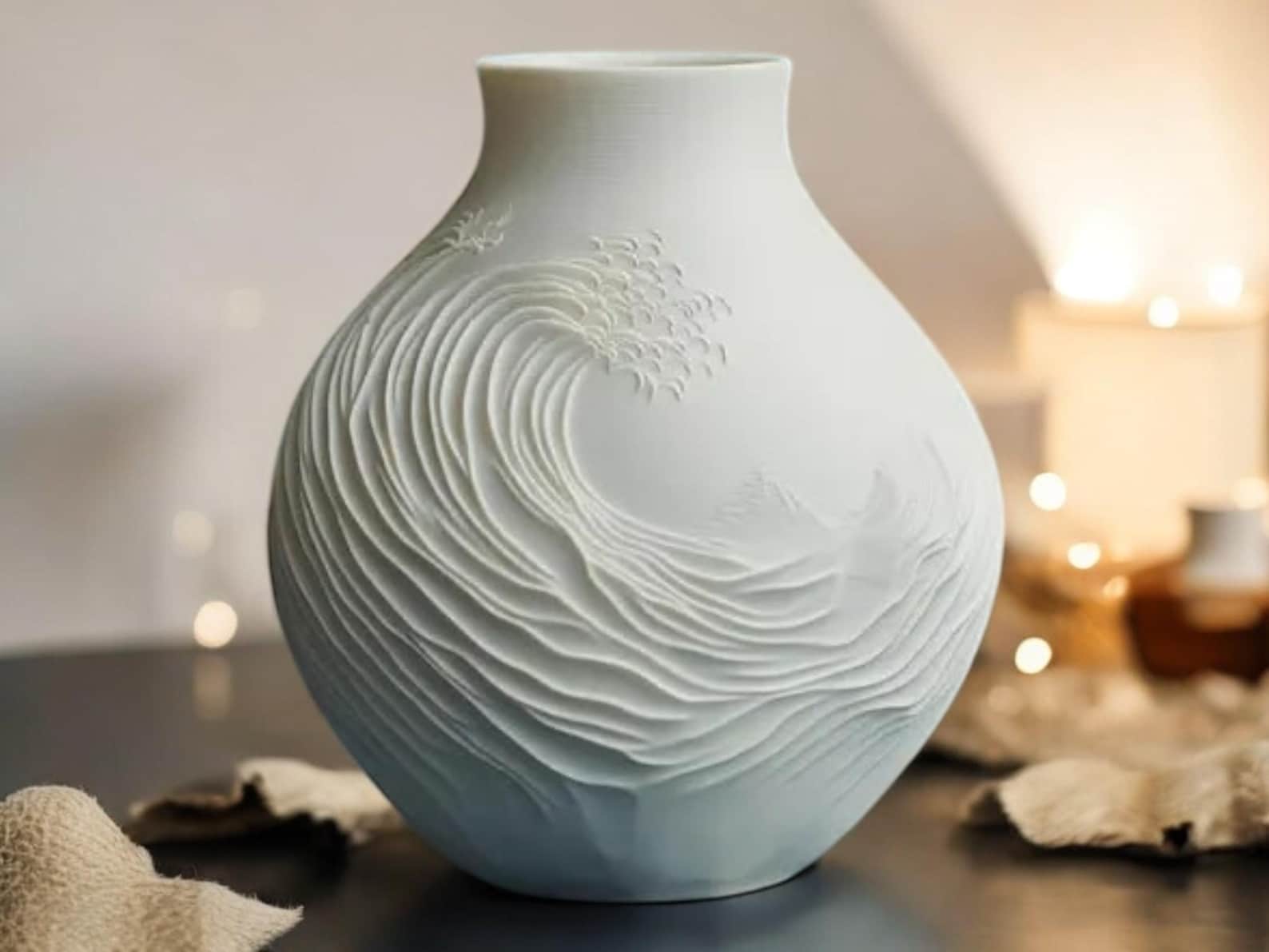 Ocean Waves Vase: 3D Printed Coastal Decor Planter - Etsy