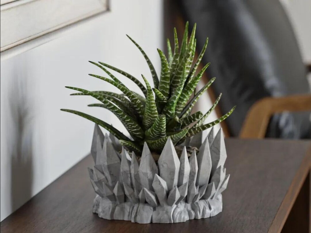 3D Printed Crystal Planter Pot: Modern Succulent Vase - Etsy