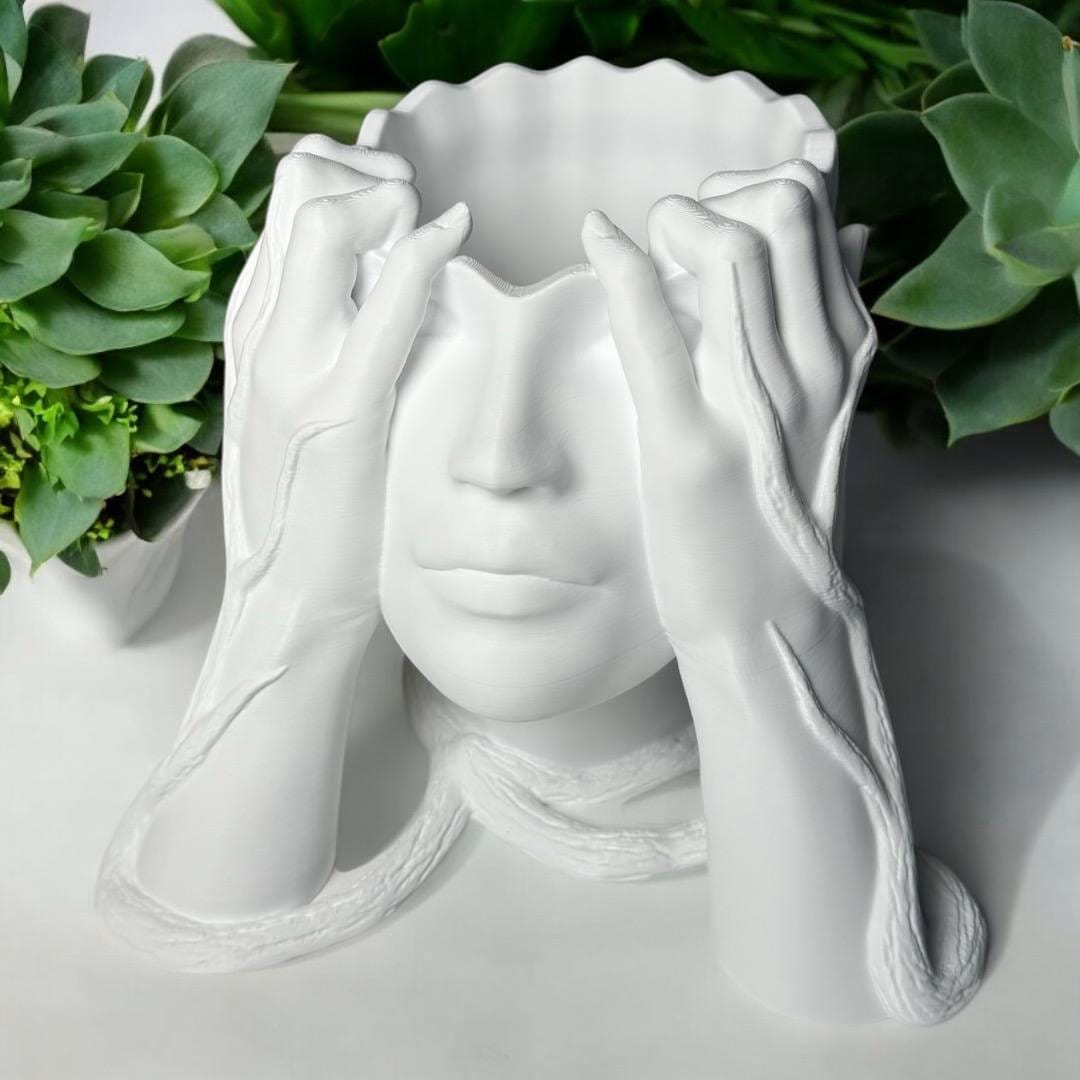 Modern Head and Neck Vase 3D Printed Face Vase Unique Planter Pot ...