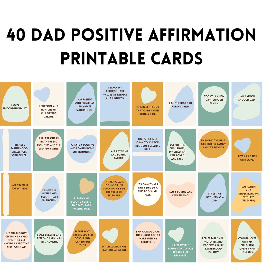 40 Dad Positive Affirmations Cards to Boost Confidence and Reduce ...