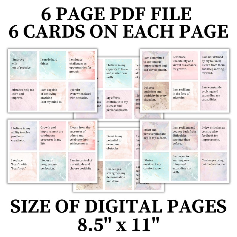 36 Positive Affirmation Card Deck, Vision Board Printables, Manifesting ...