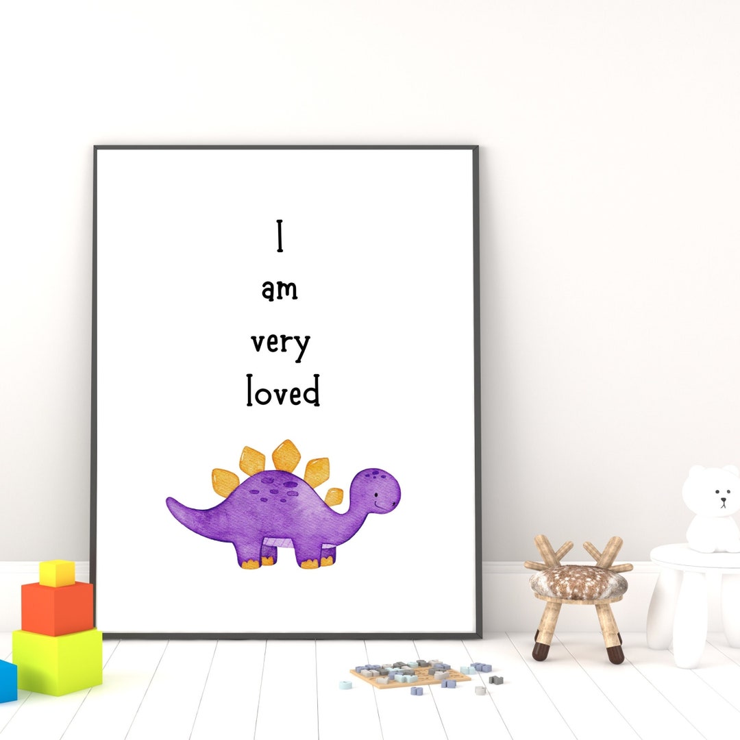 DINOSAUR WALL ART, Kids Room Dino Poster, Dinosaur Affirmation Art ...