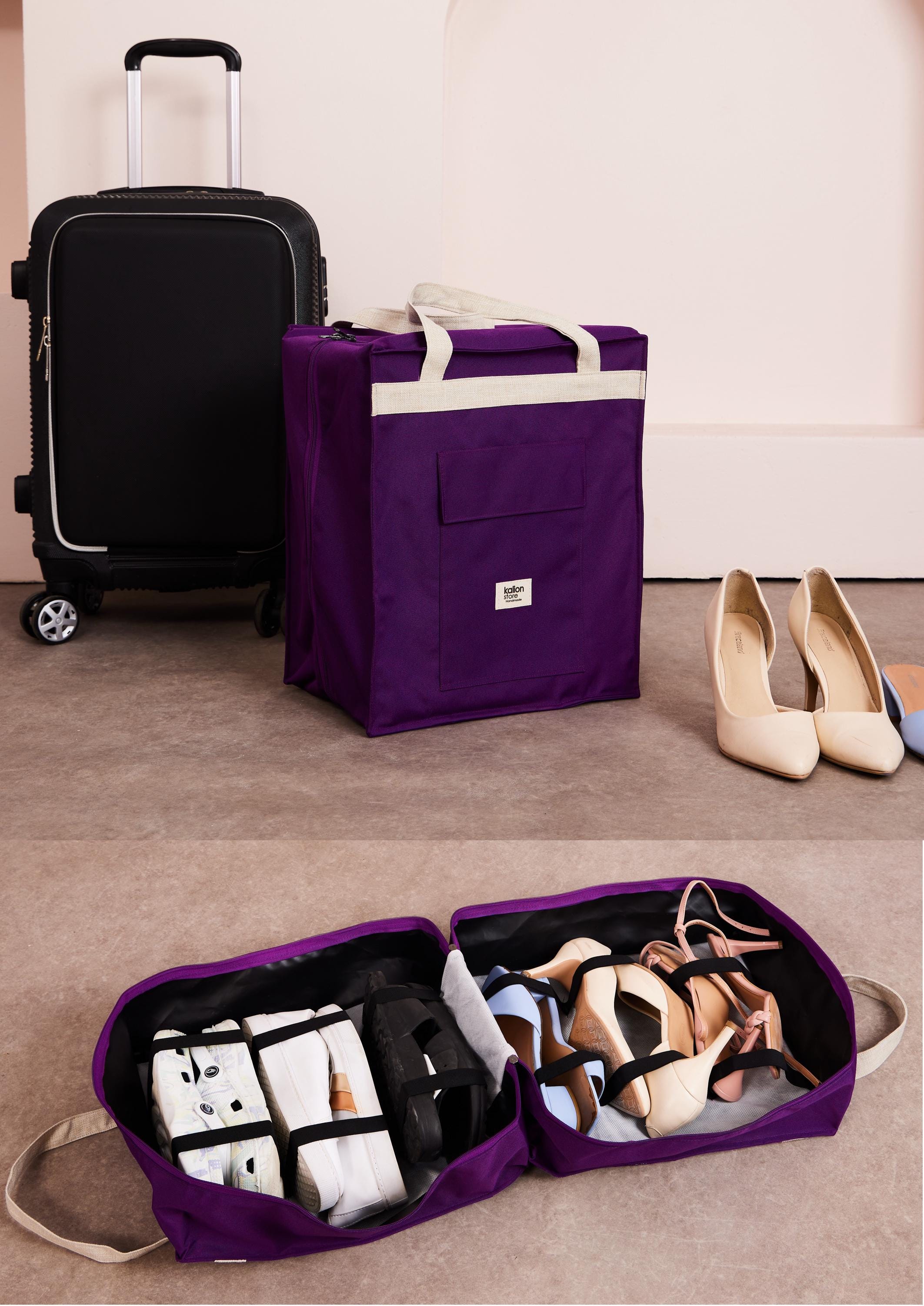 6 Pairs Shoe Bag for Travel Waterproof PVC Coated Linen Storage Bags ...