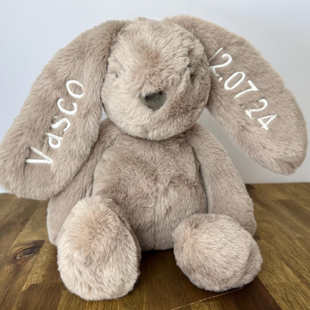 Custom/personalised Embroidered Ear on Plush Bunny Rabbit - Etsy Australia