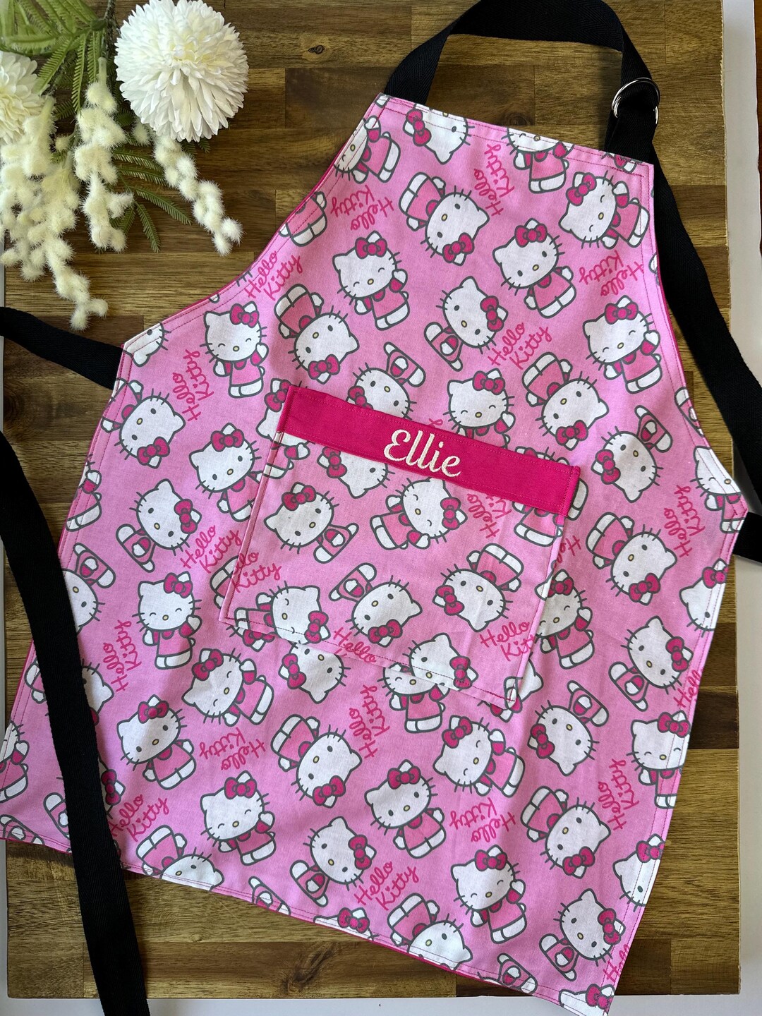 Hello Kitty Kids Apron With Embroidered Personalised Name on Pocket ...