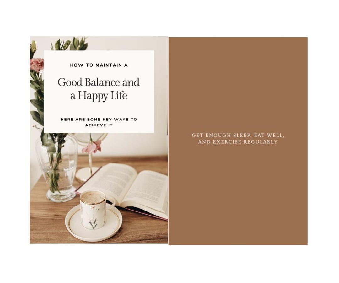 How to Maintain a Good Balance and a Happy Life | Printable Guide for ...