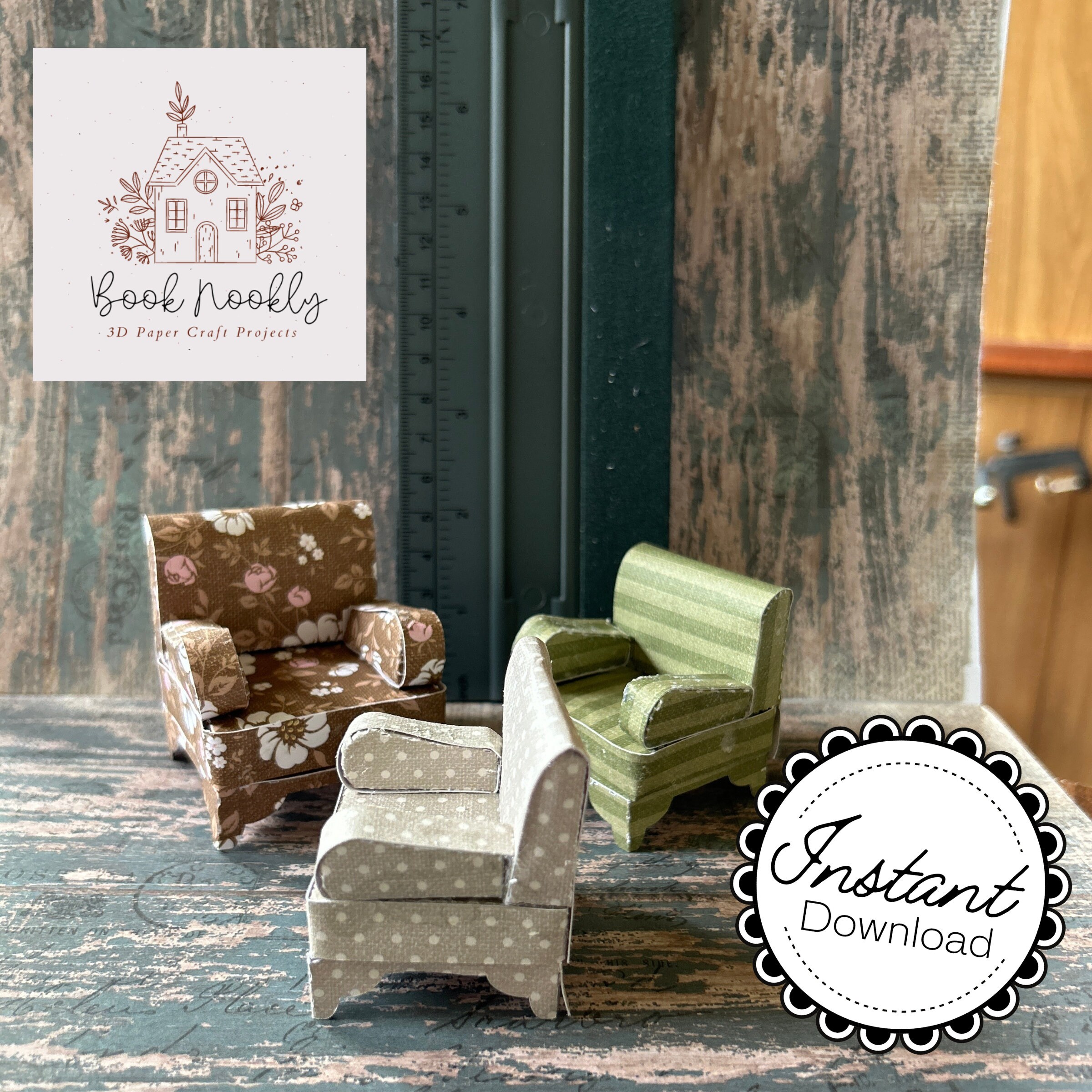 DIY Dollhouse Cricut Cut File Armchair SVG Cardstock Doll House ...