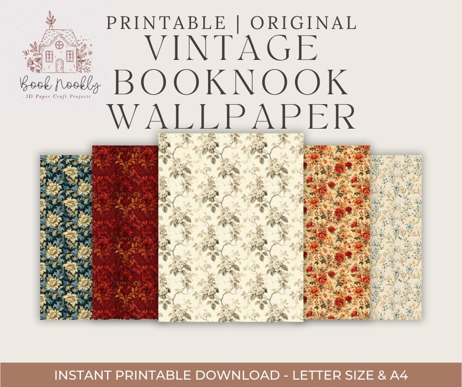 Vintage Miniature Printable Dollhouse Wallpaper Patterns - Perfect for ...