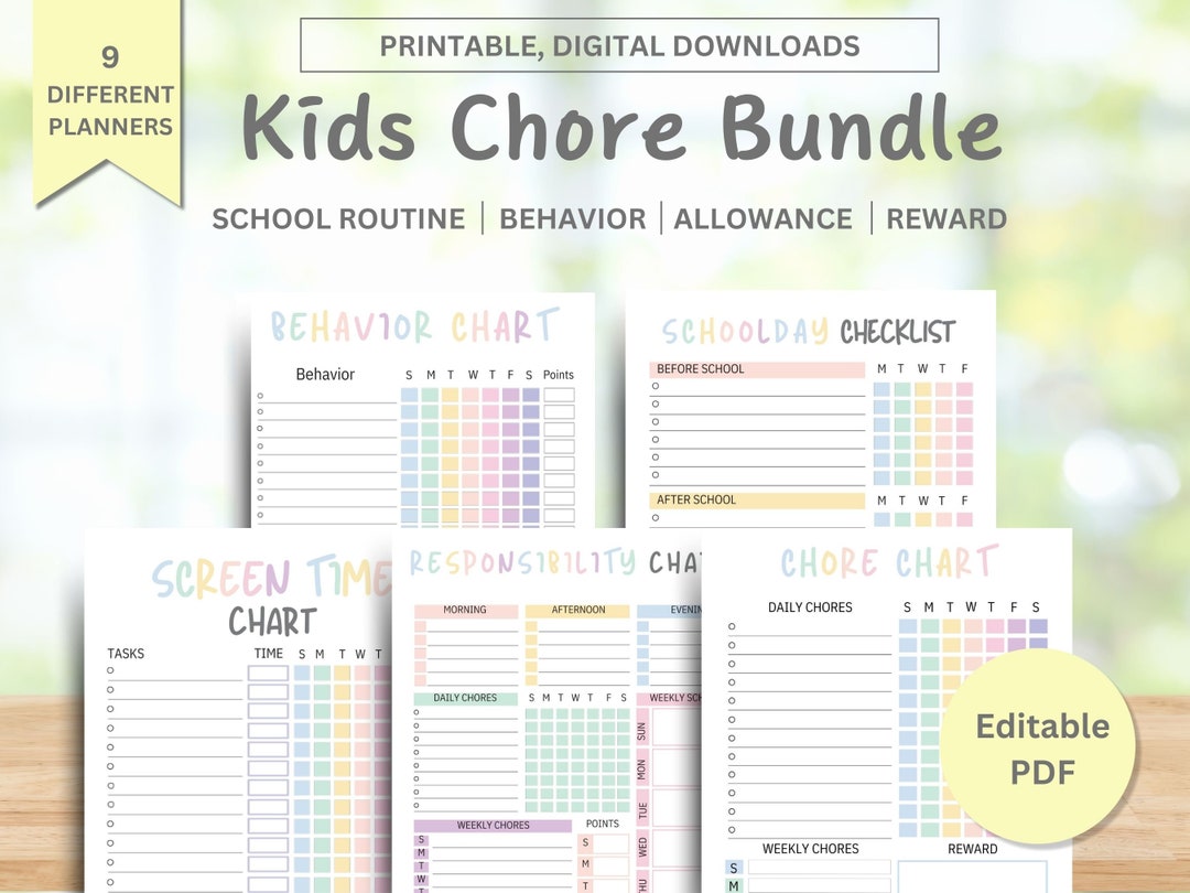 Kids Chore Chart, Kids Daily Routine, Daily Checklist Kids, Kids Daily ...
