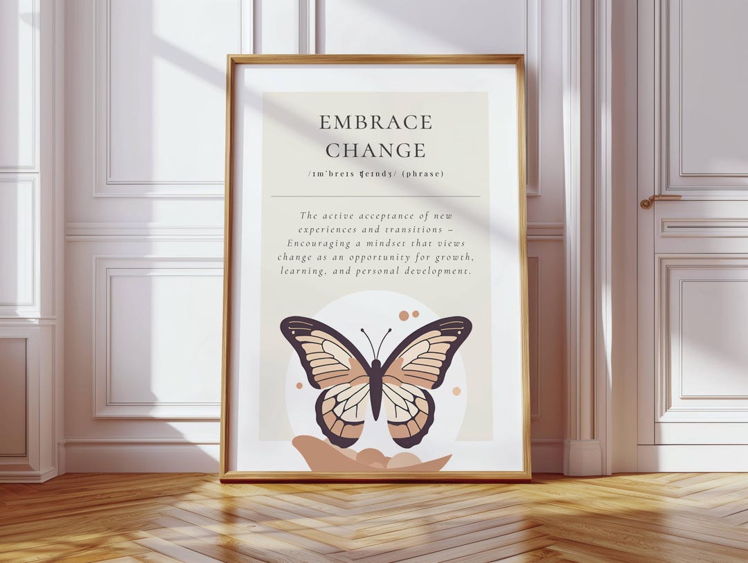 Embrace Change Definition Quote Wall Art Print Inspirational Home Décor ...