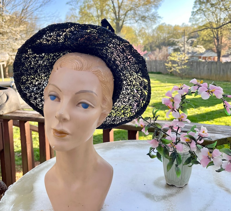 1930s Webbed Lace Straw Net Hat Vintage Modernette Sheer - Etsy