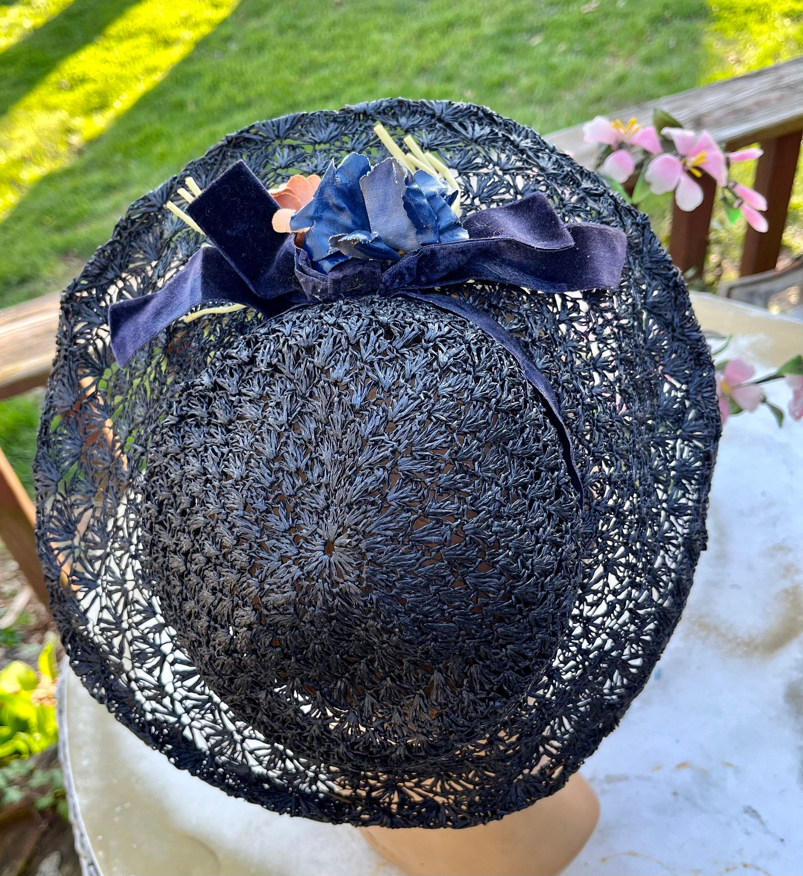 1930s Webbed Lace Straw Net Hat Vintage Modernette Sheer - Etsy