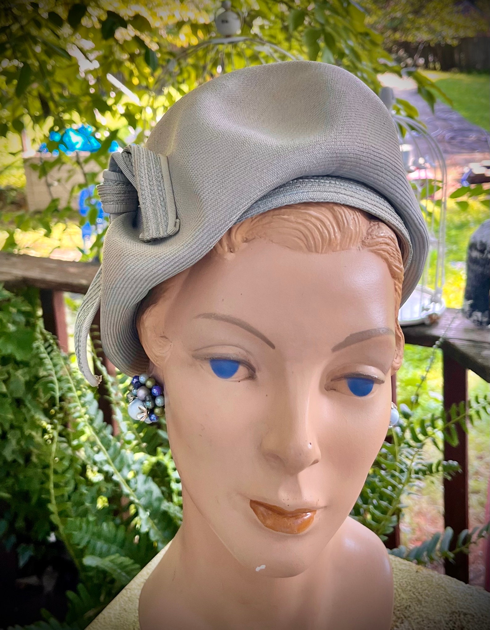 Otto Lucas Atelier Domed Sculptural Hat ~ Matching Earrings ~ Vintage ...
