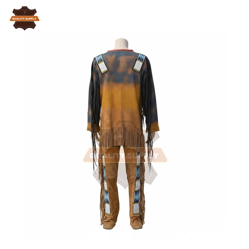 Handcrafted Plains Indian Style Beaded Suede War Shirt & Pants - Powwow ...