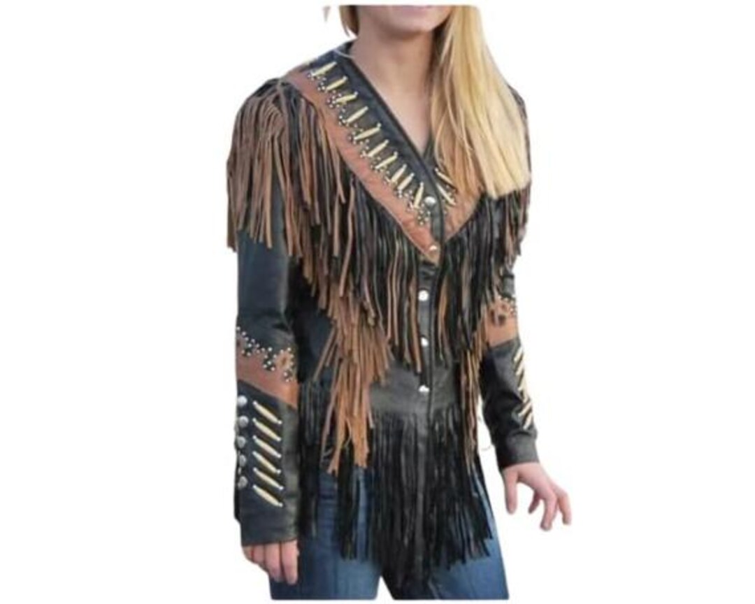 Traditional Cowlady 100% Genuine Western Cowhide Leather Jacket Women ...