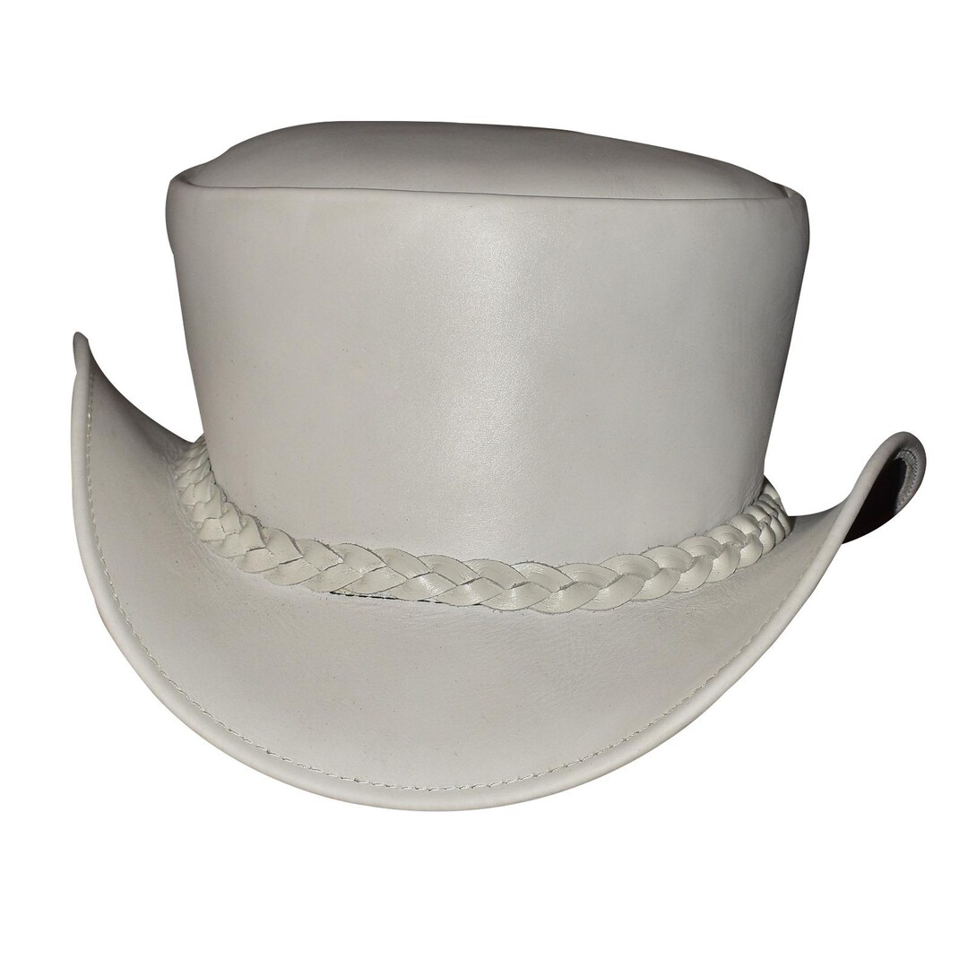 Handcrafted Brown Leather Cowboy Top Hat Vintage Western Boho Style ...
