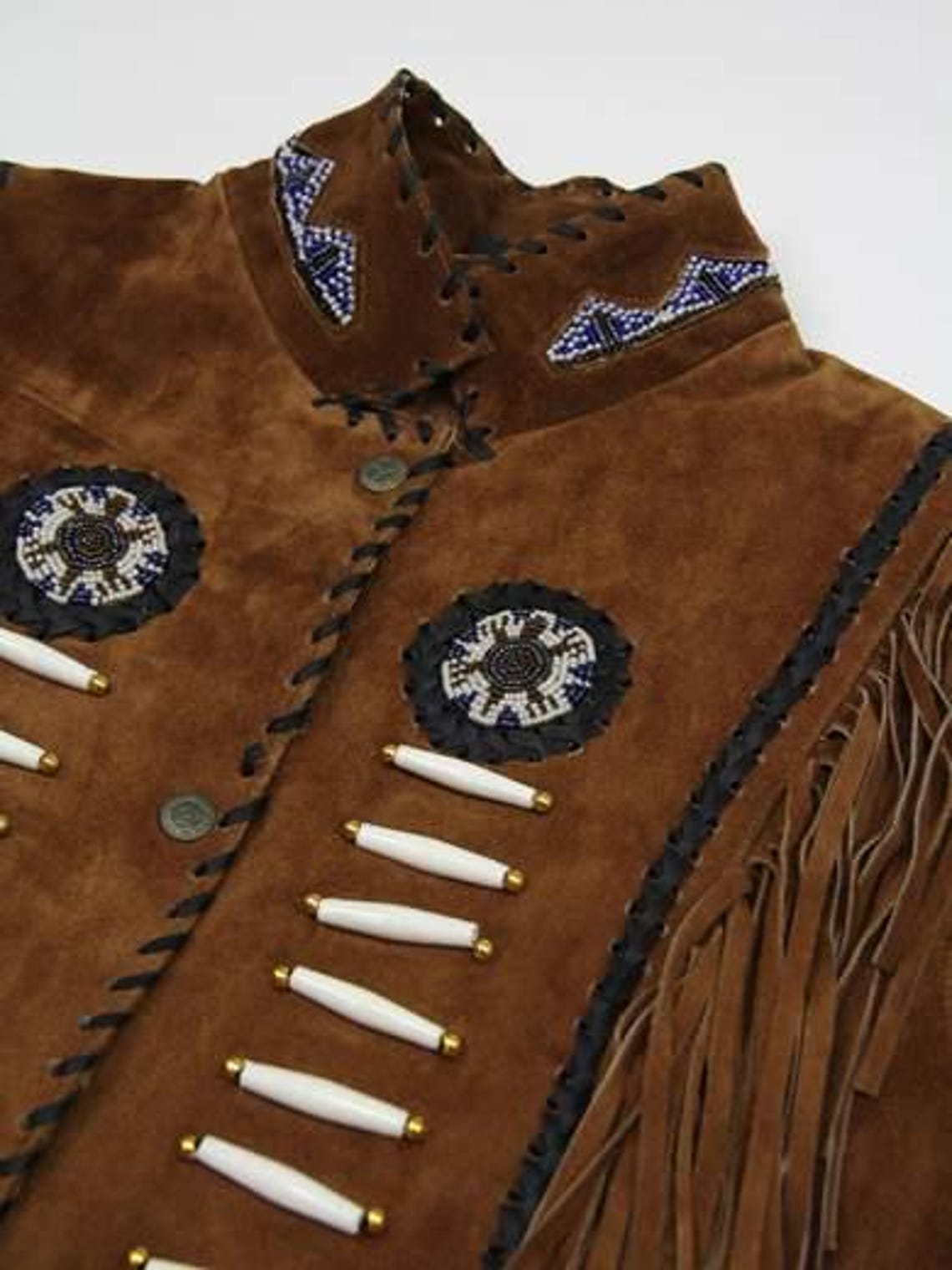 Traditional Men Brown Western Suede Leather Vest - Classic Native ...