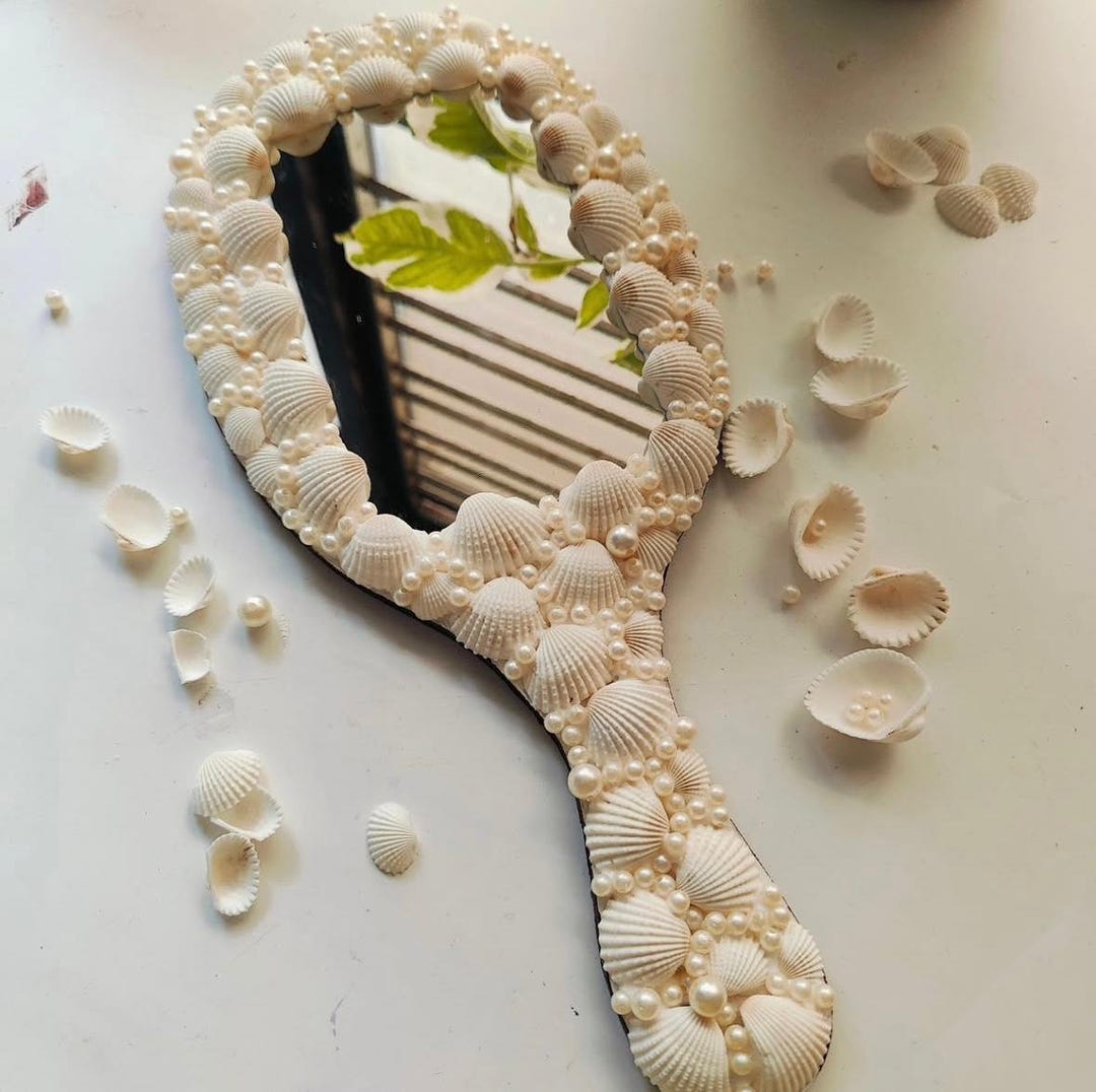 Handmade Seashell Mirror: Coastal Beach Decor Vanity Mirror - Etsy