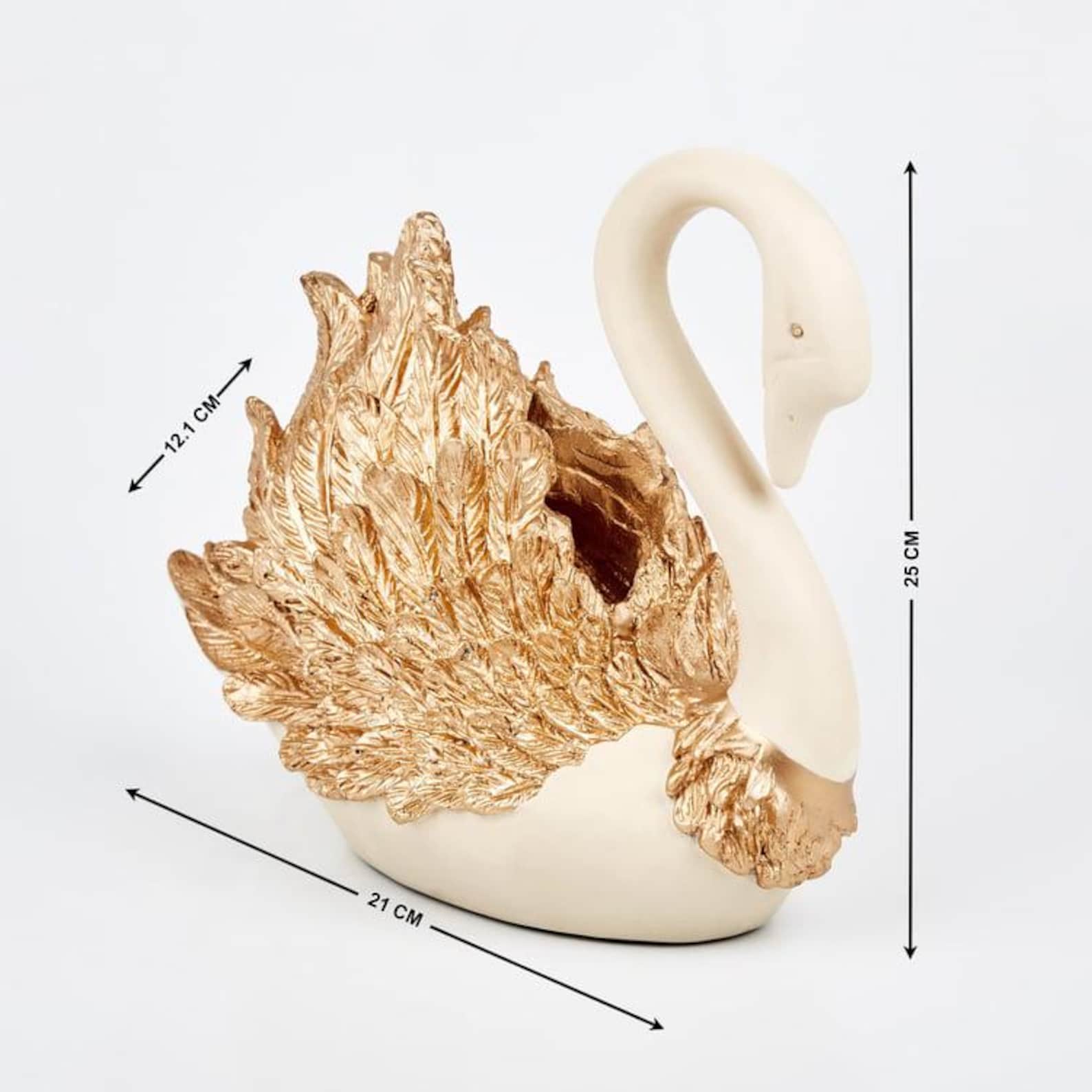 Elegant Resin Golden Swan Figurine, Luxury Home Decor Accent & Gift ...