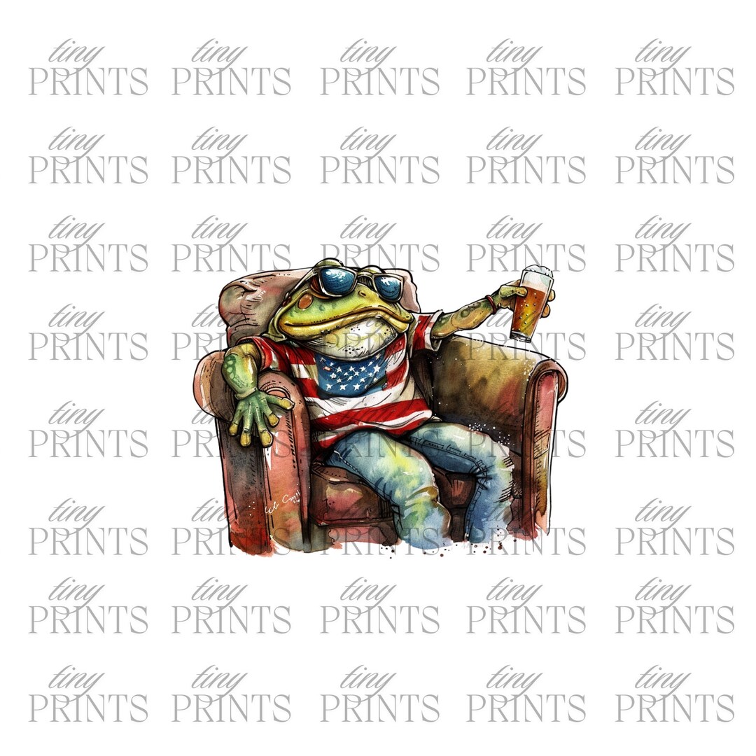 Independence Day PNG for POD, Cute Frog, 4th of July Sublimation ...