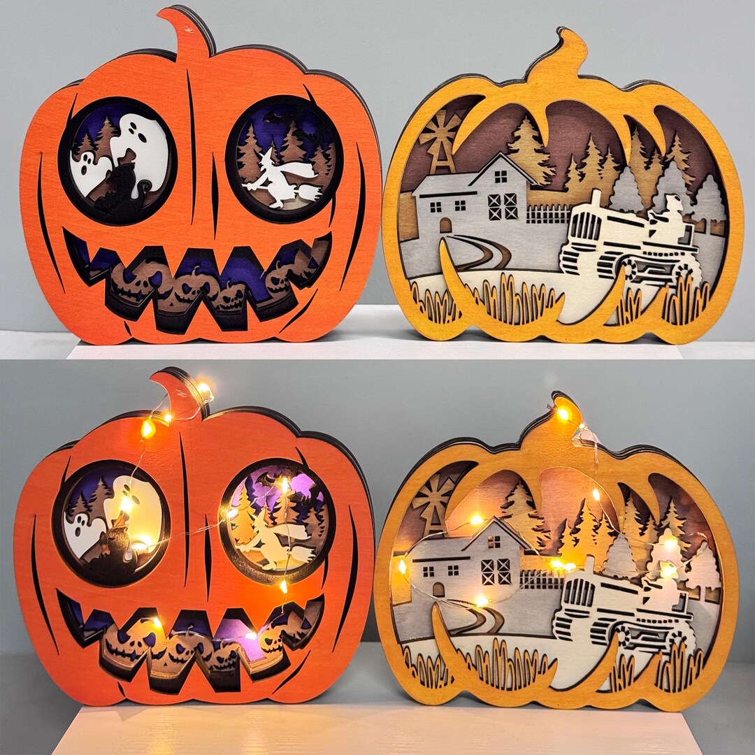 Custom Halloween 3D Wooden Pumpkin Desk Decor,halloween Pumpkin Decor ...