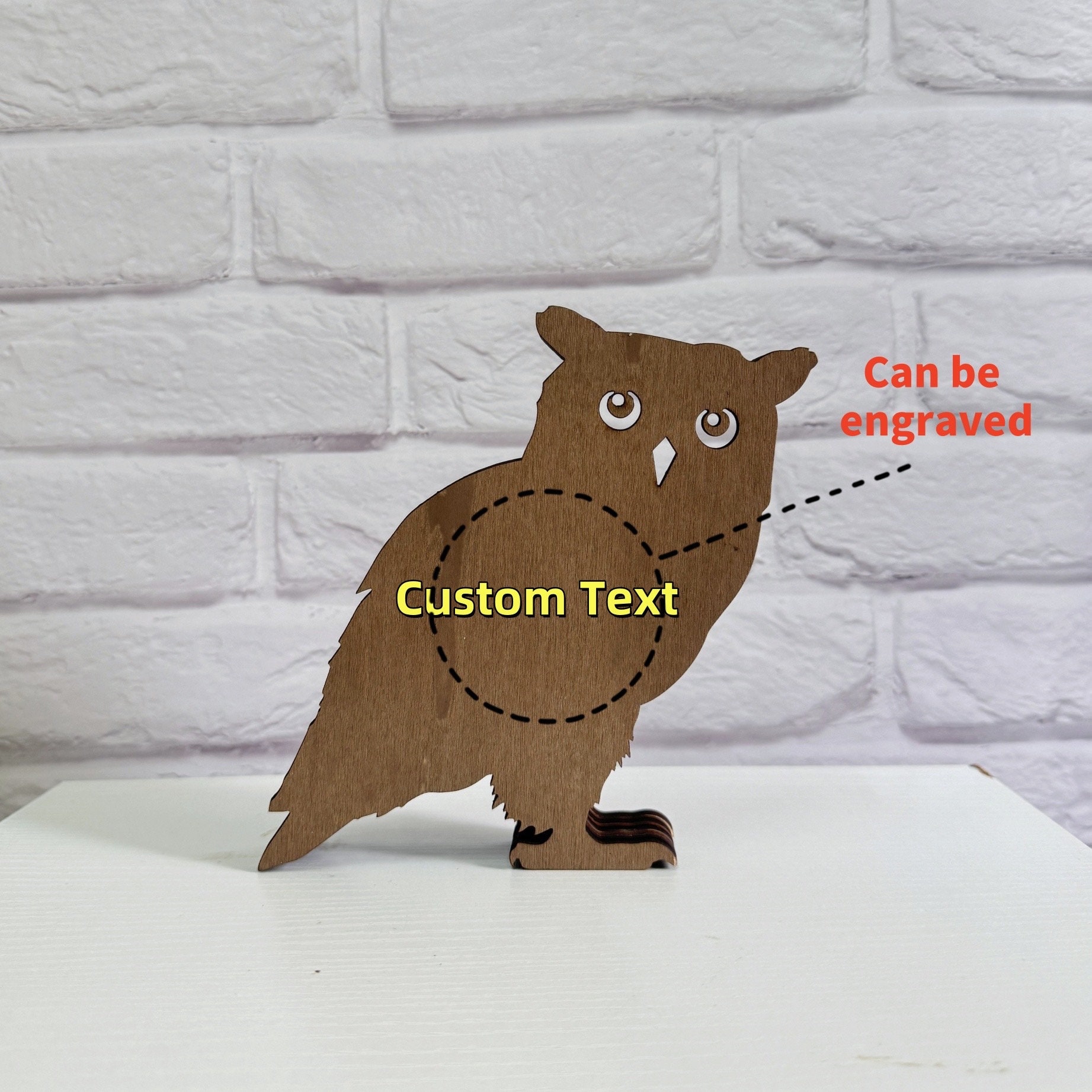 Hand-carved Wooden 3D Owl With Lights,saw Whet Owl,wooden Animals Light ...