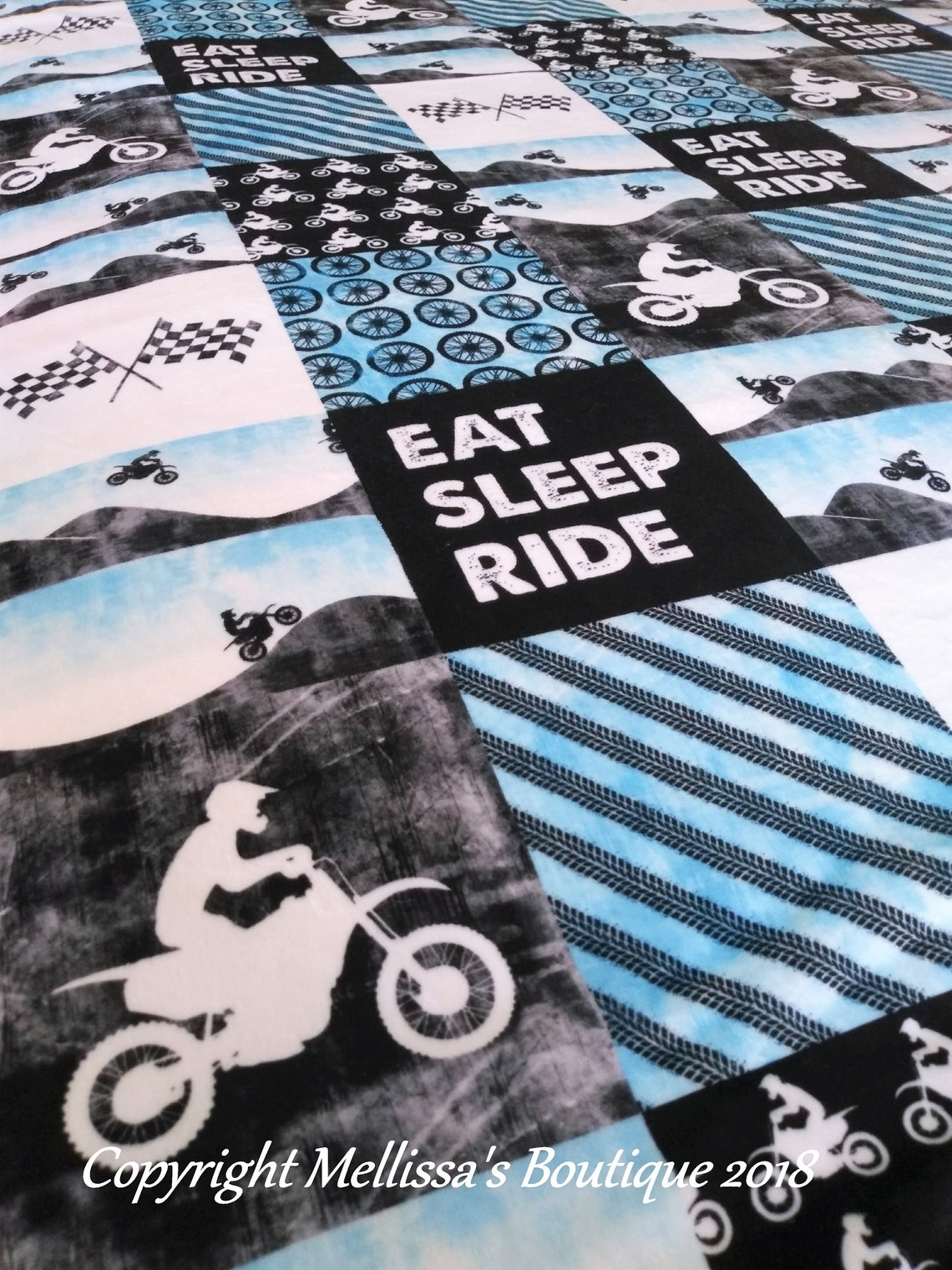 Motorcross Dirt Bike Eat Sleep Ride Baby Boy Blue Grey & Black - Etsy