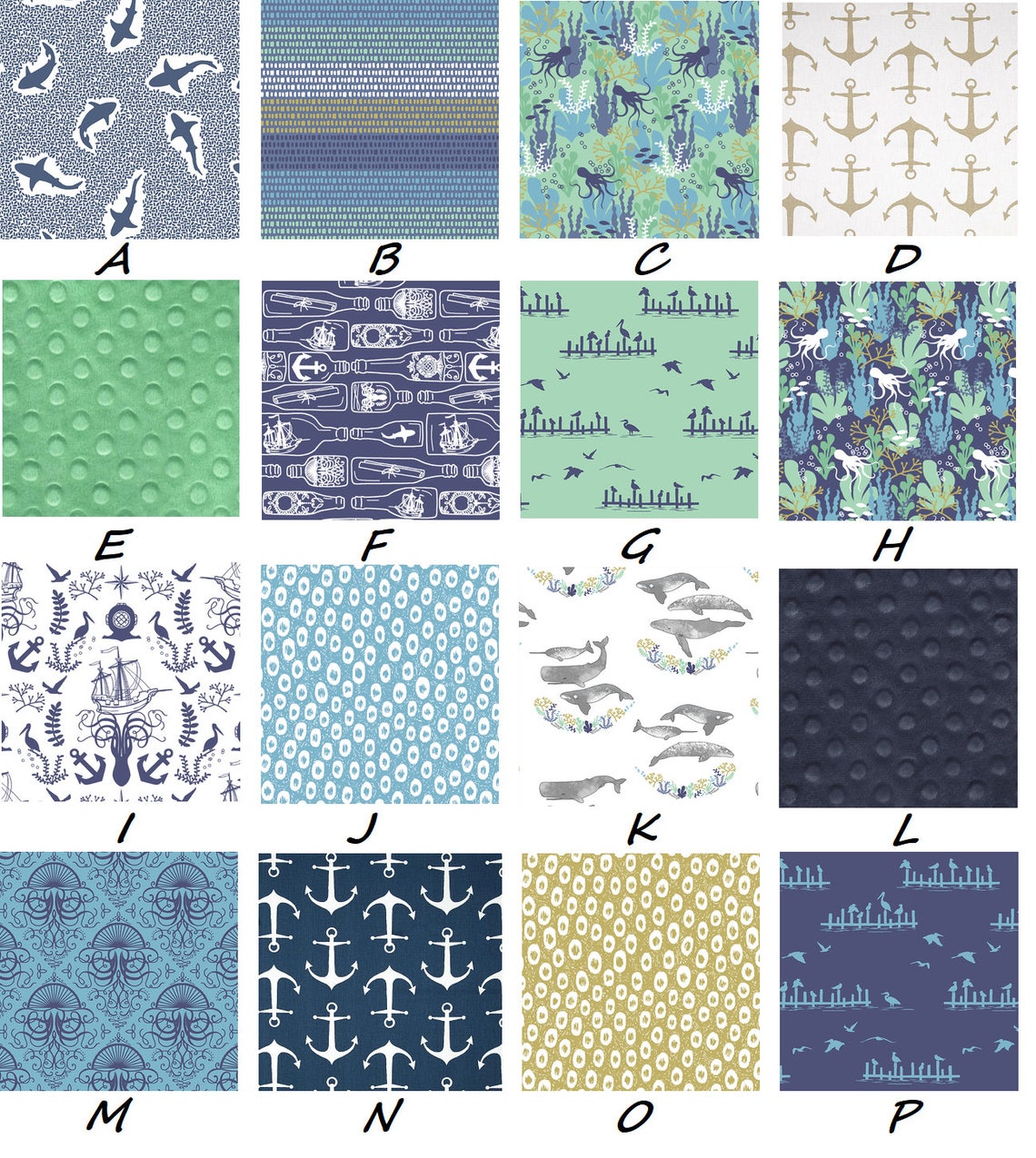 Custom Nautical Palette Navy Blue Green and Gold Anchors Ships - Etsy