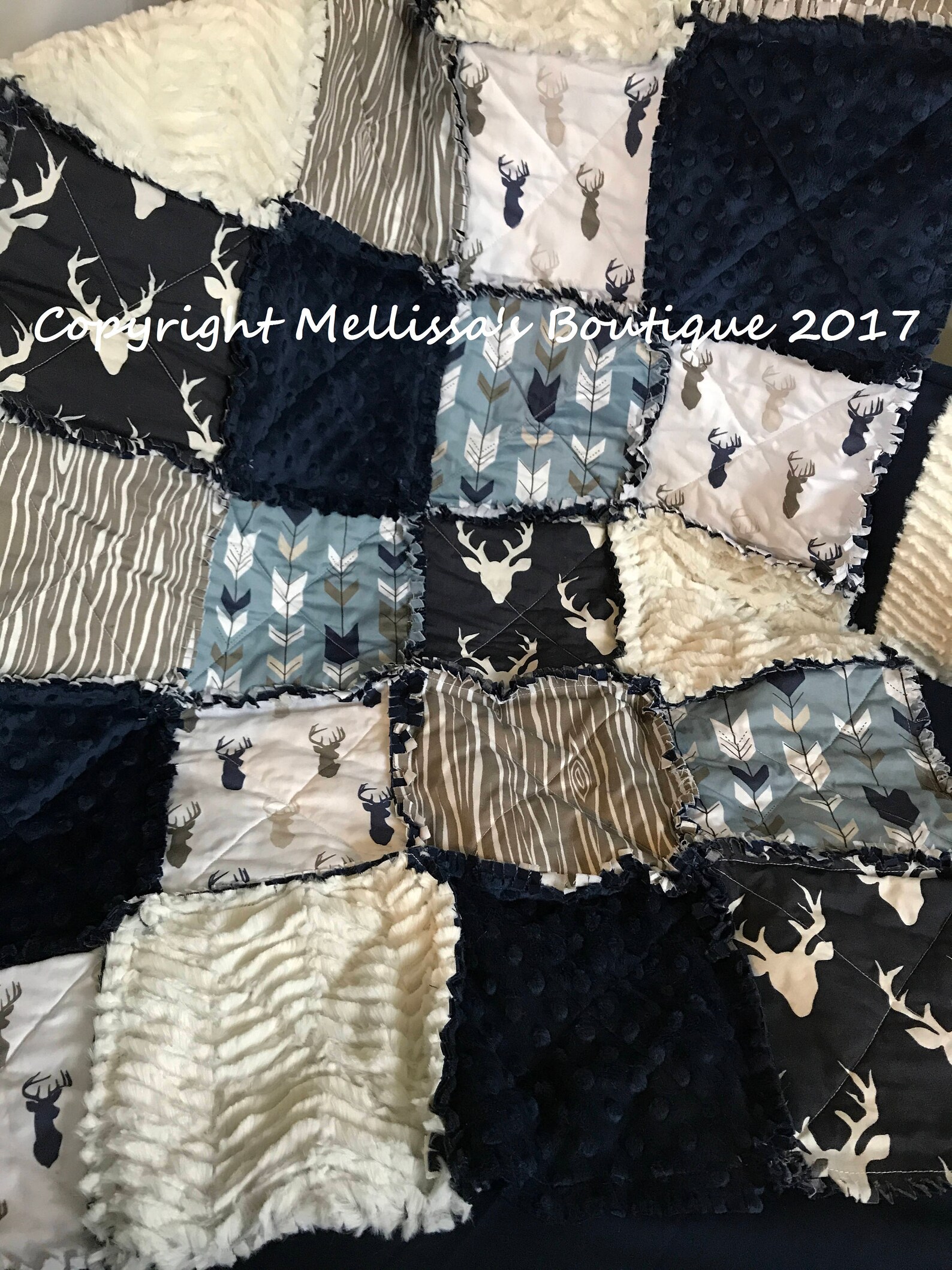 Custom Rustic Deer Fletching Arrows Navy Blue and Tan Baby Nursery 4 Pc ...