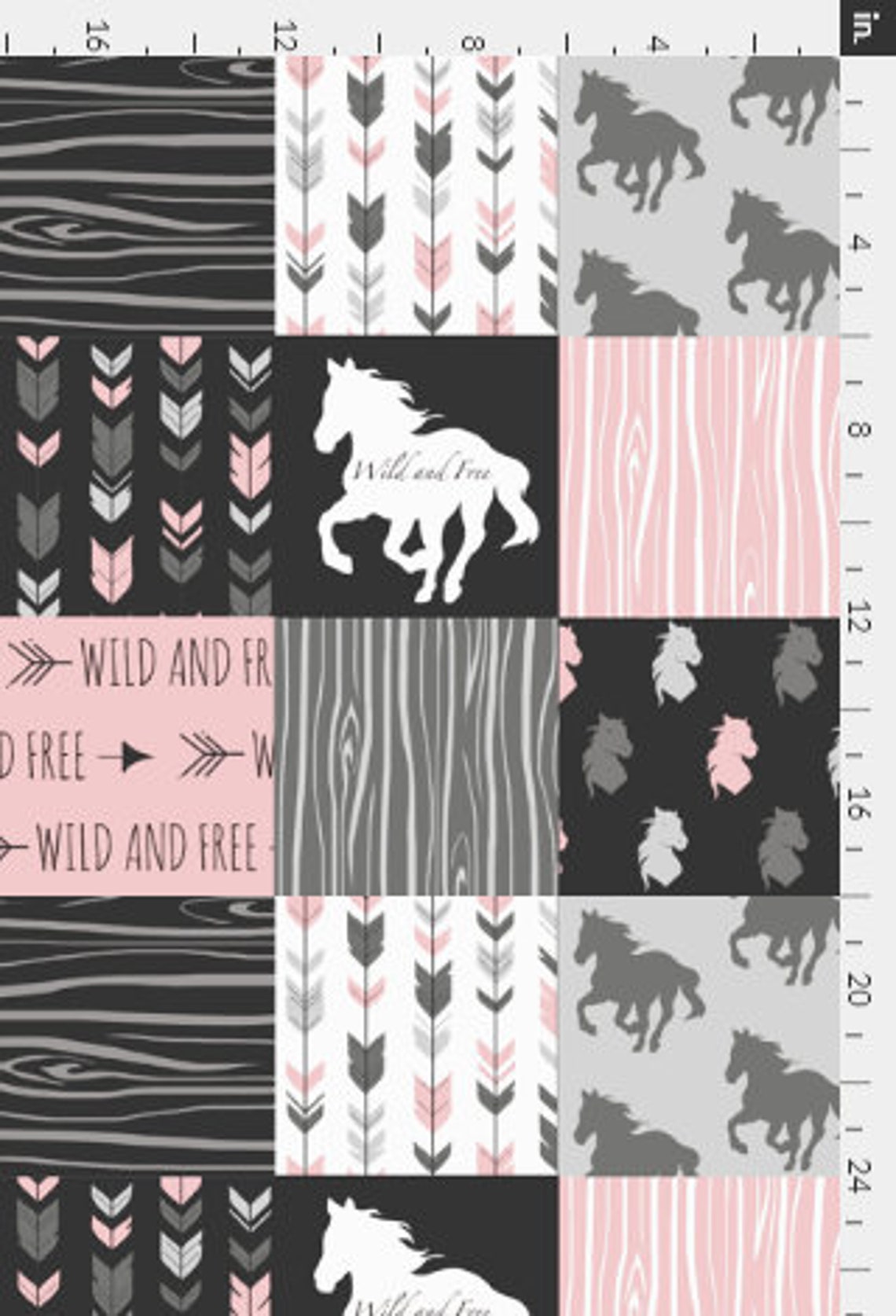 BoHo Cowgirl Horses Pink and Grey Arrows Wild & Free Baby Girl | Etsy