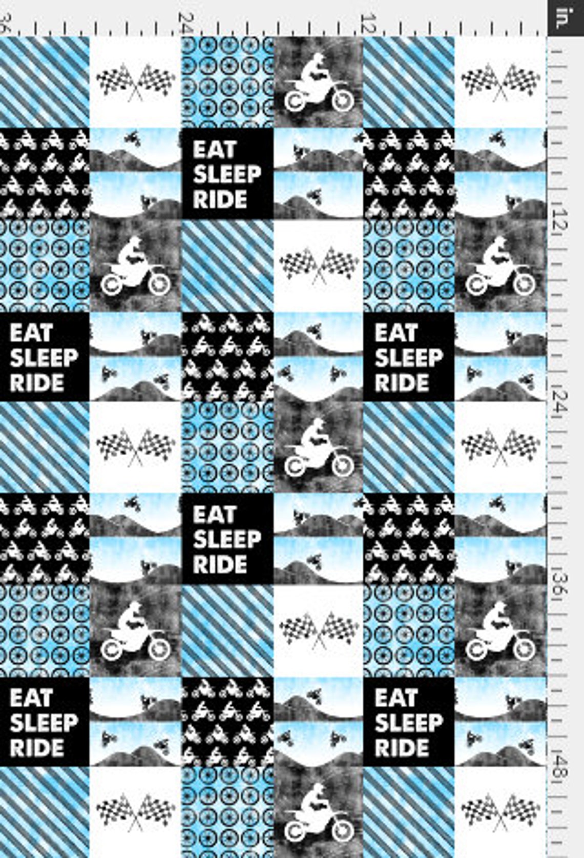 Motorcross Dirt Bike Eat Sleep Ride Baby Boy Blue Grey & Black - Etsy