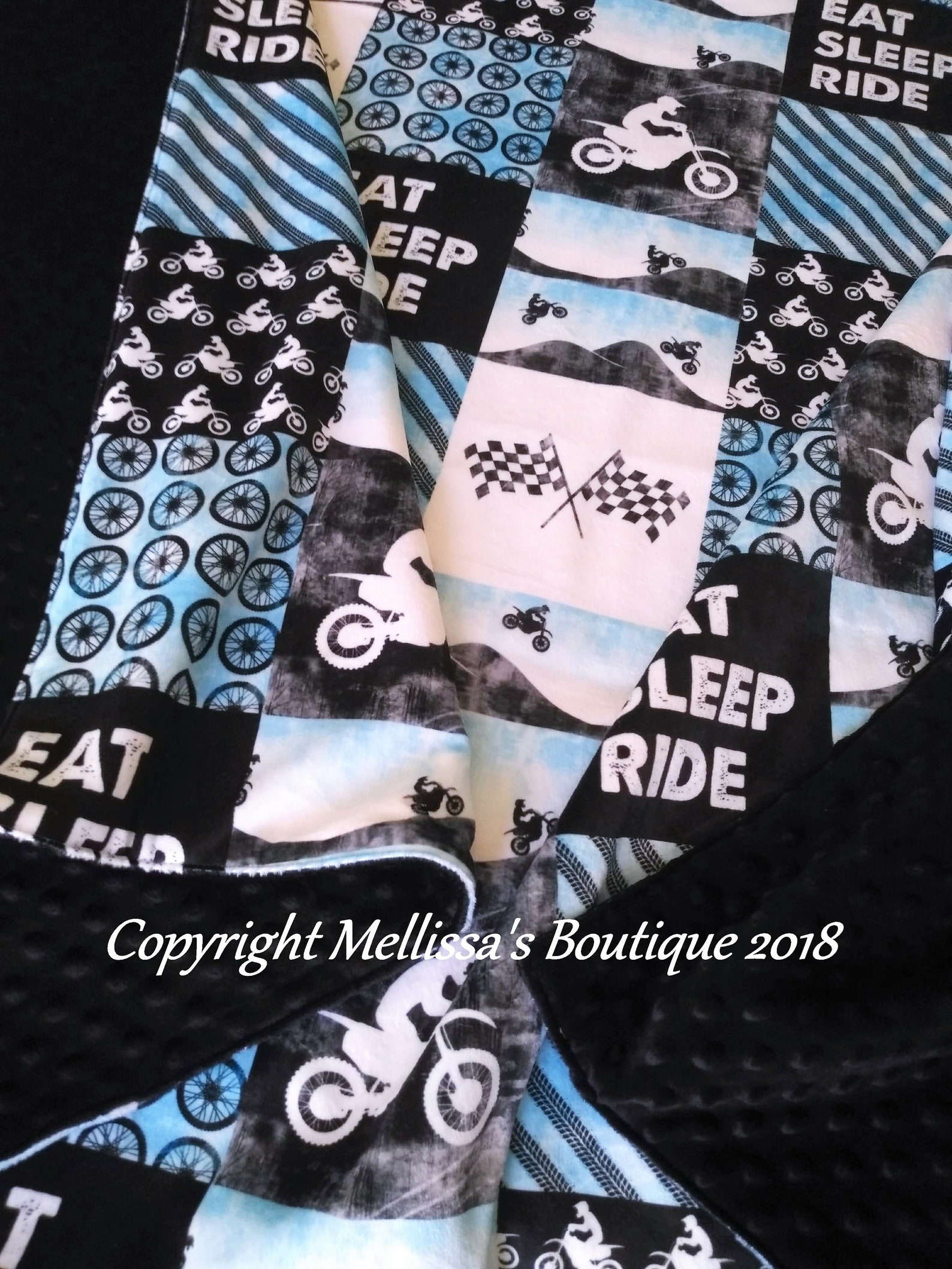 Motorcross Dirt Bike Eat Sleep Ride Baby Boy Blue Grey & Black | Etsy